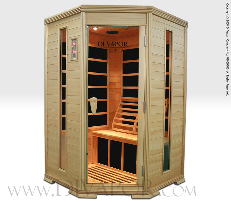 Infrared Sauna - Solare Corner Sauna in Basswood (2 Person)