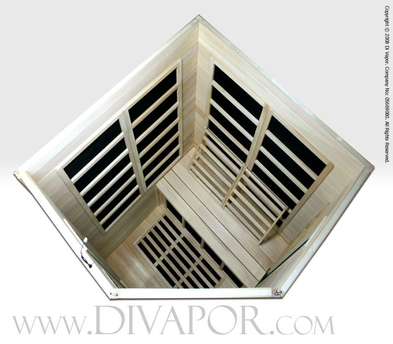 Infrared Sauna - Solare Corner Sauna in Basswood (2 Person)