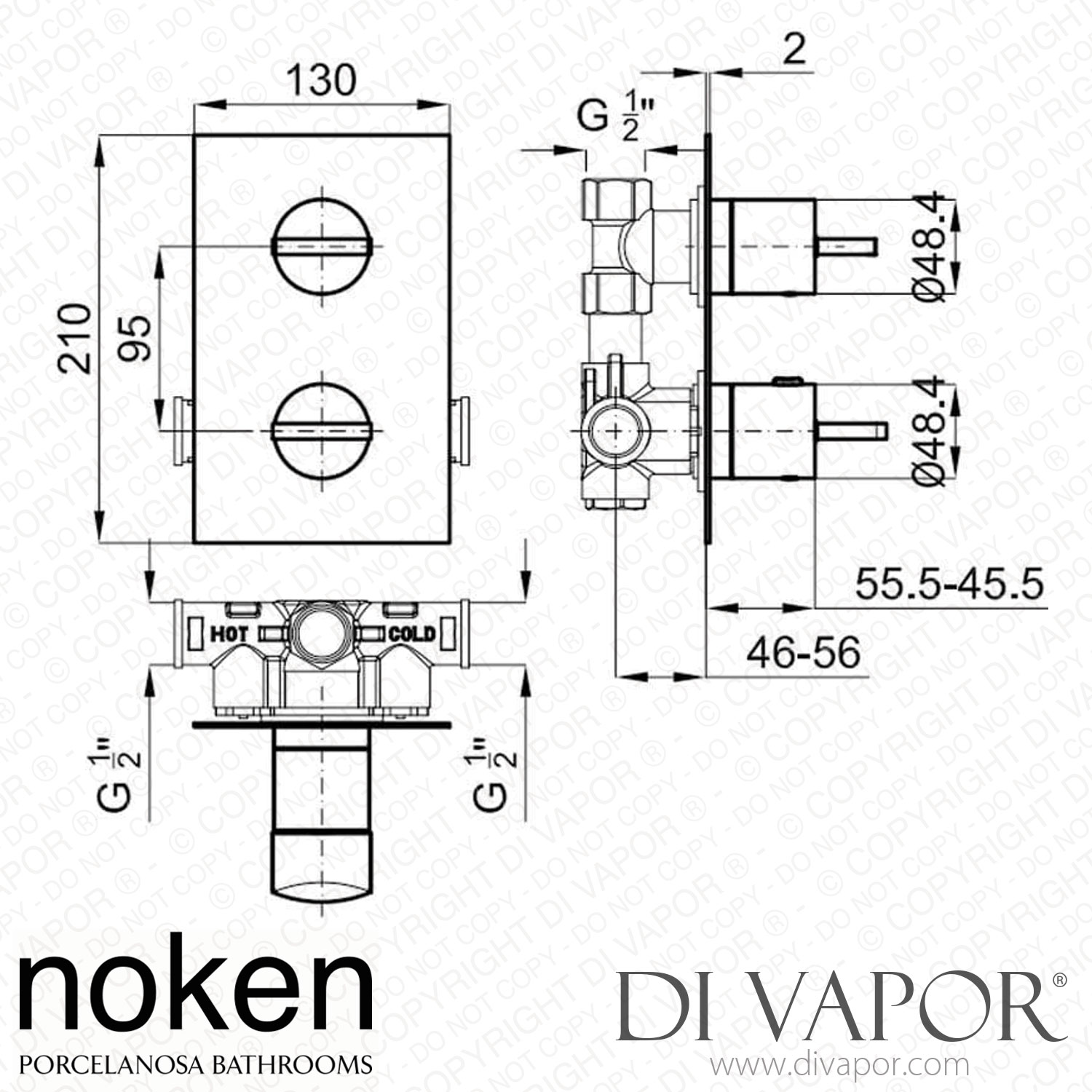 Noken Porcelanosa Imagine Concealed Thermostatic (100038828) Spare Parts