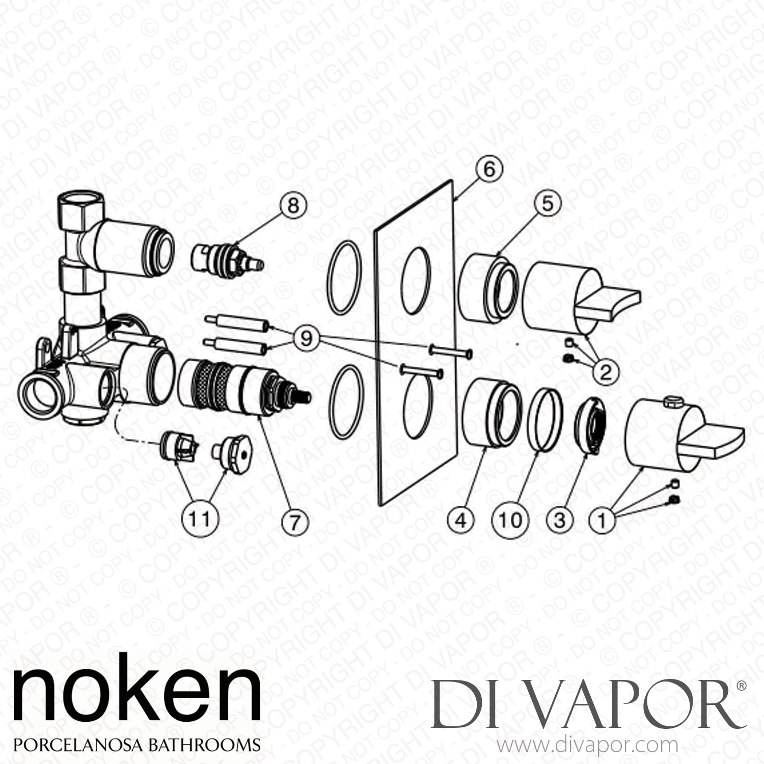 Noken Porcelanosa Imagine Concealed Thermostatic (100038828) Spare Parts