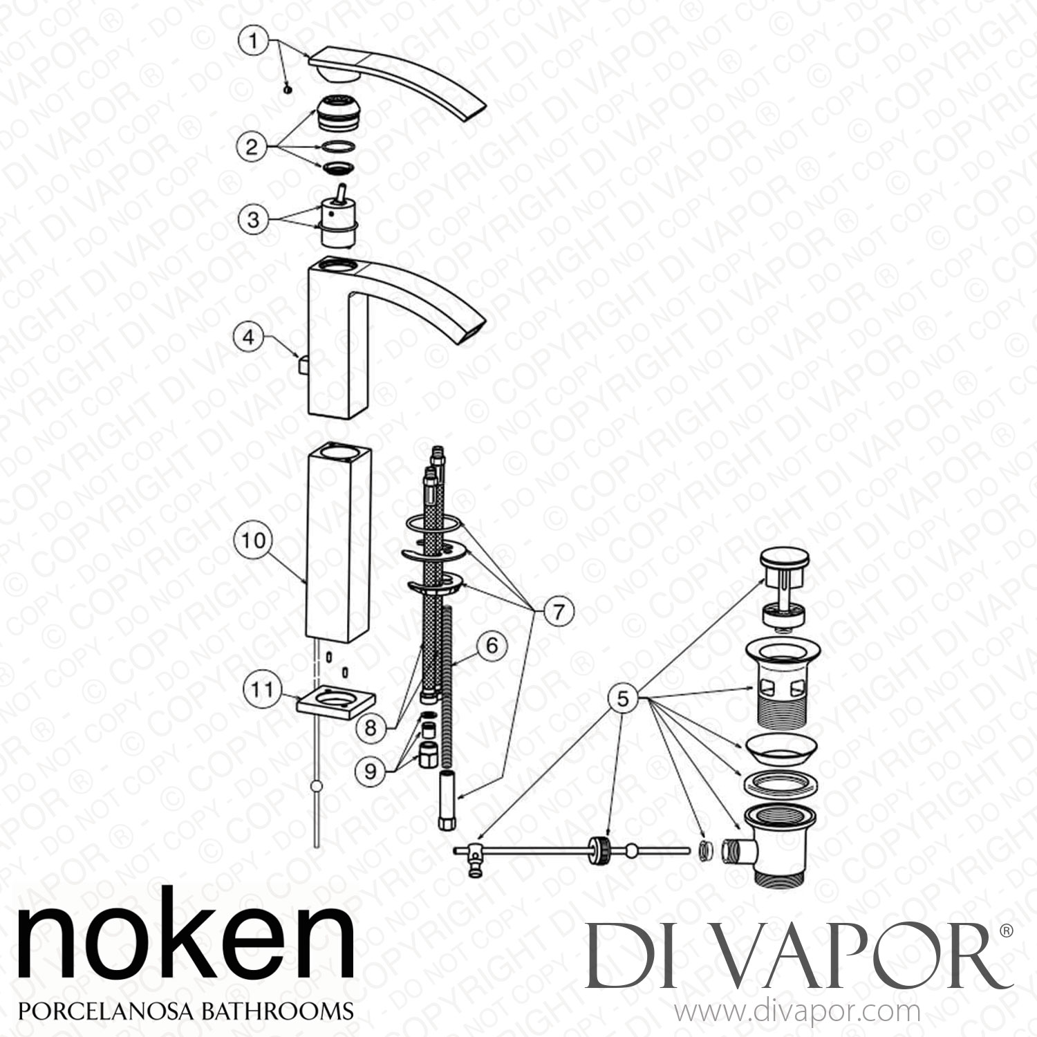 Noken Porcelanosa Imagine High Spout Single Lever Basin Mixer ...