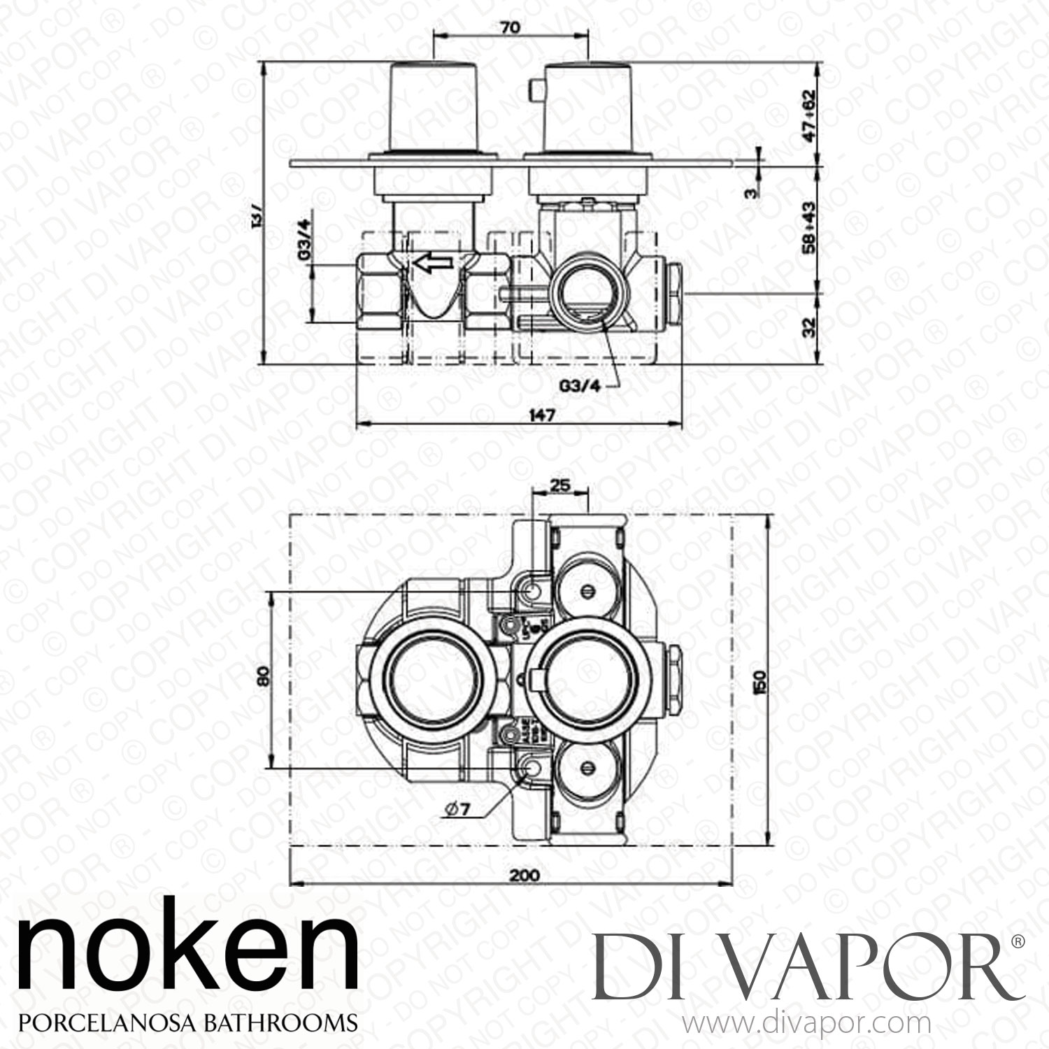 Noken Porcelanosa Urban Concealed Thermostatic (100065766) Spare Parts