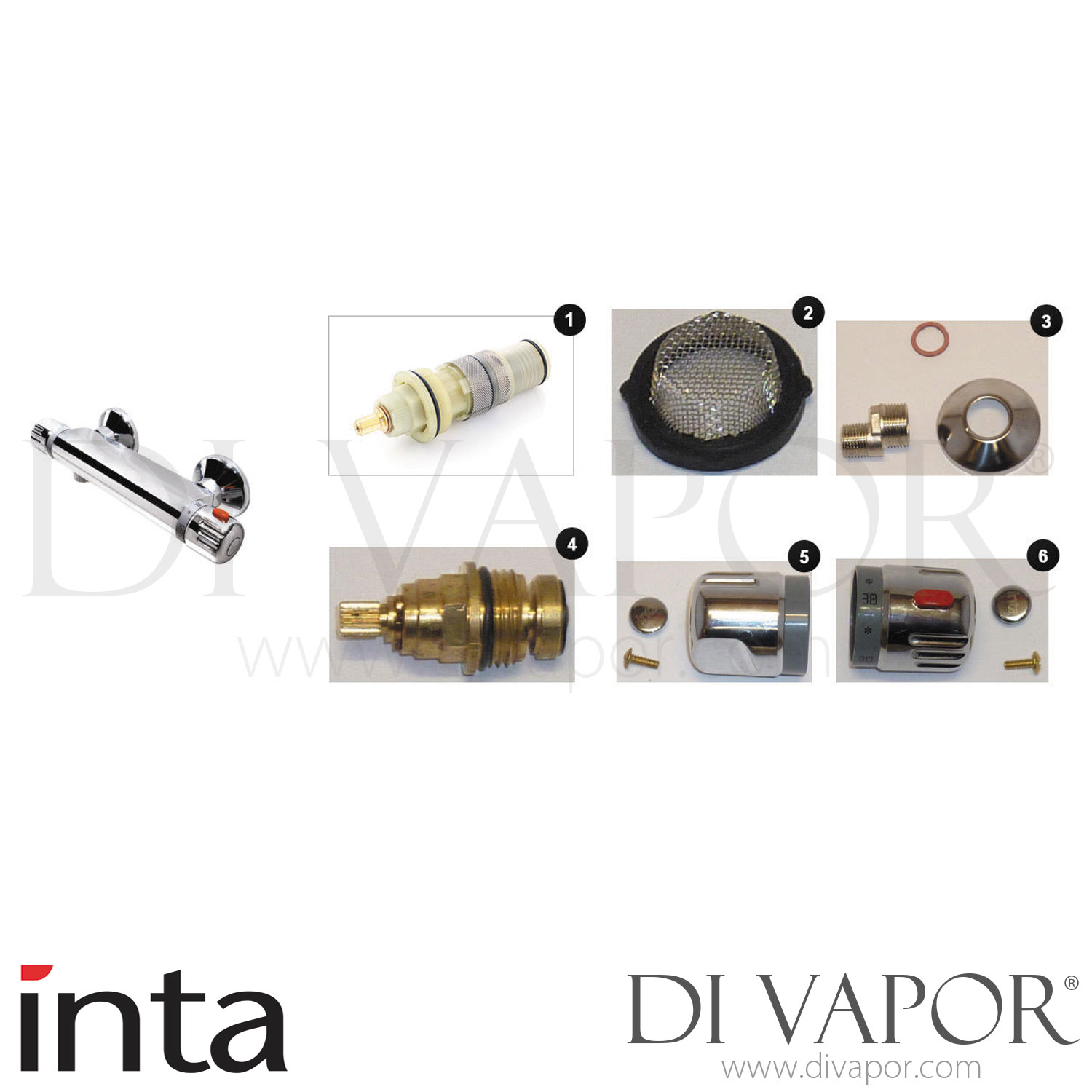 Inta 10010CP Ion Thermostatic Bar Shower Spare Parts