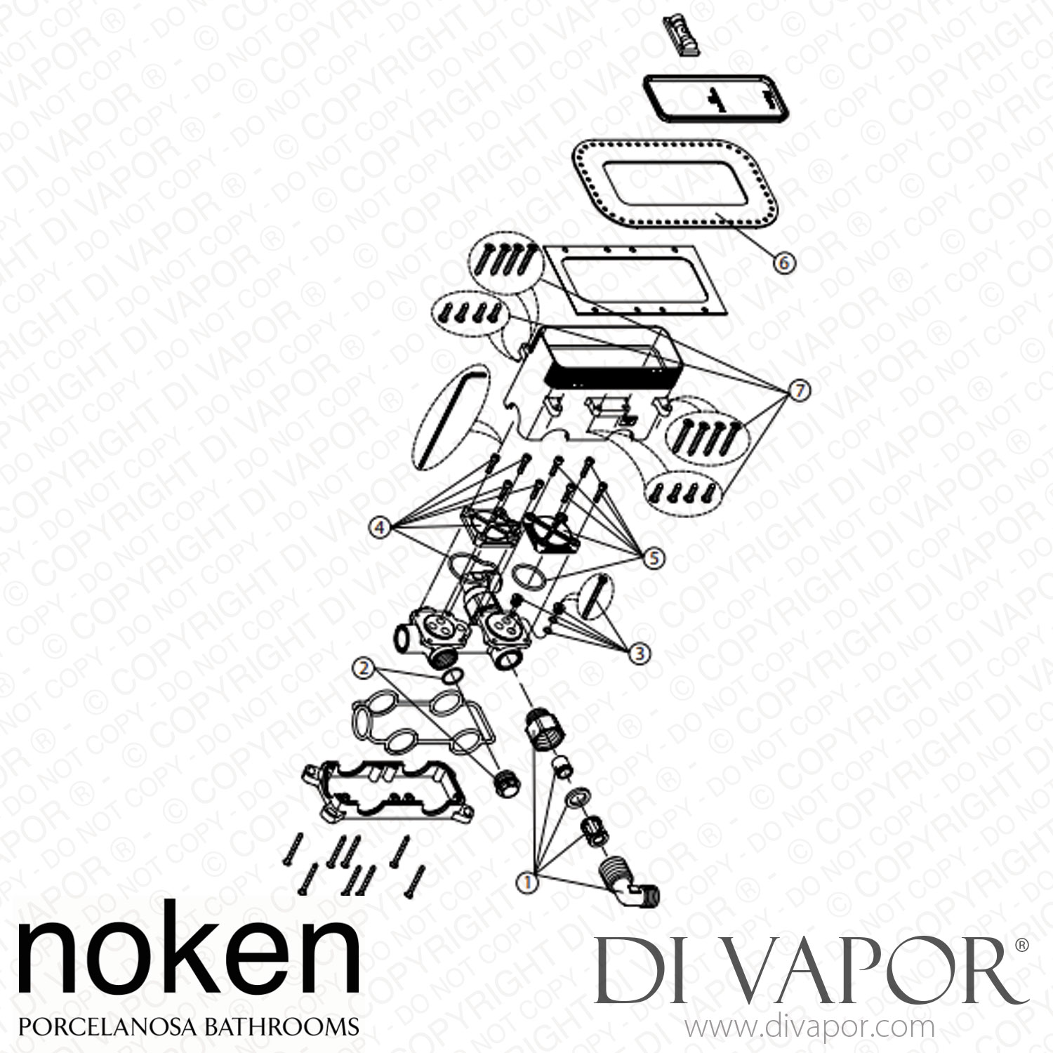 Noken Universal and quick installation for 2 or 3 way mixers (100124167) Spare Parts