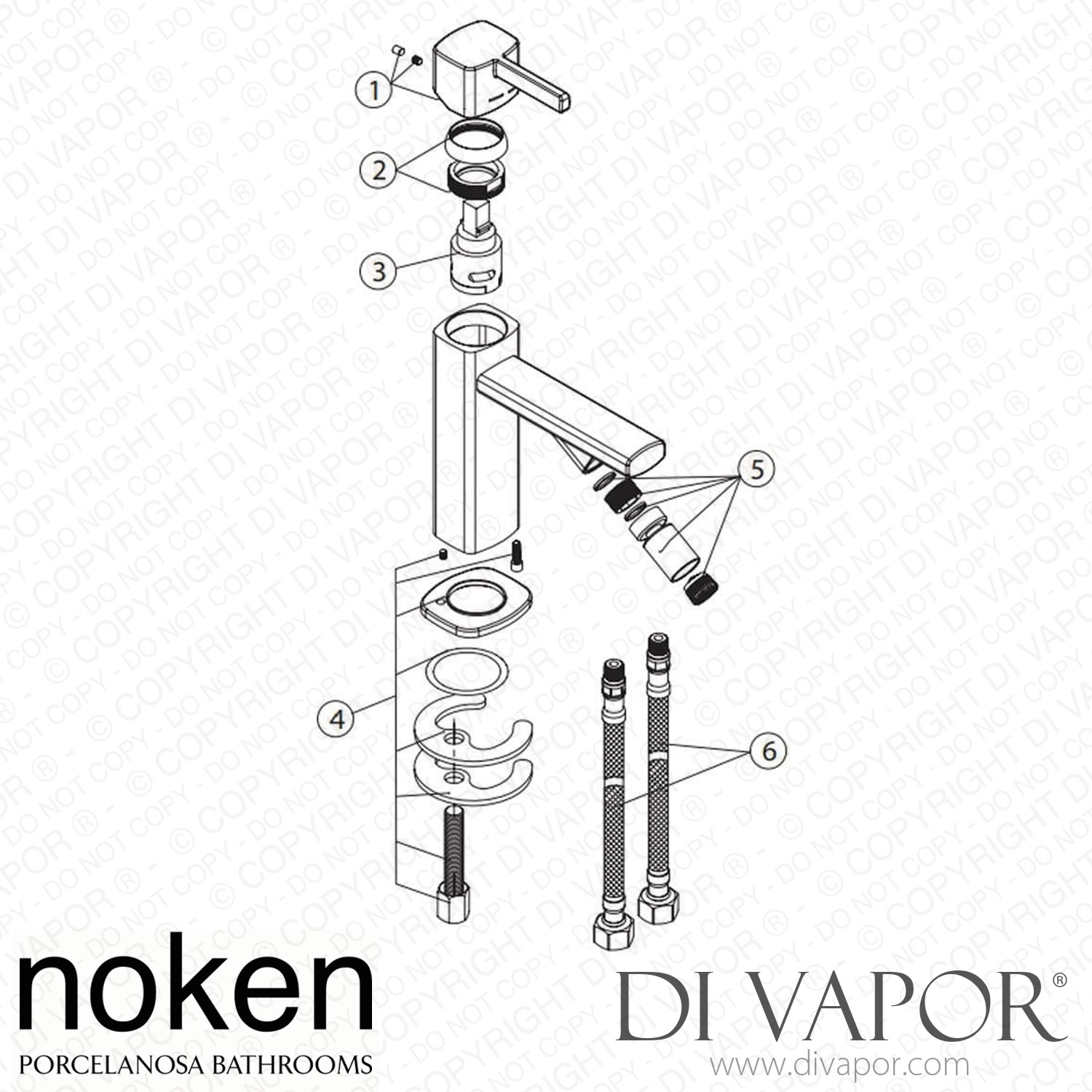 Noken Porcelanosa Nk Concept Bidet Mixer (100130992) Spare Parts