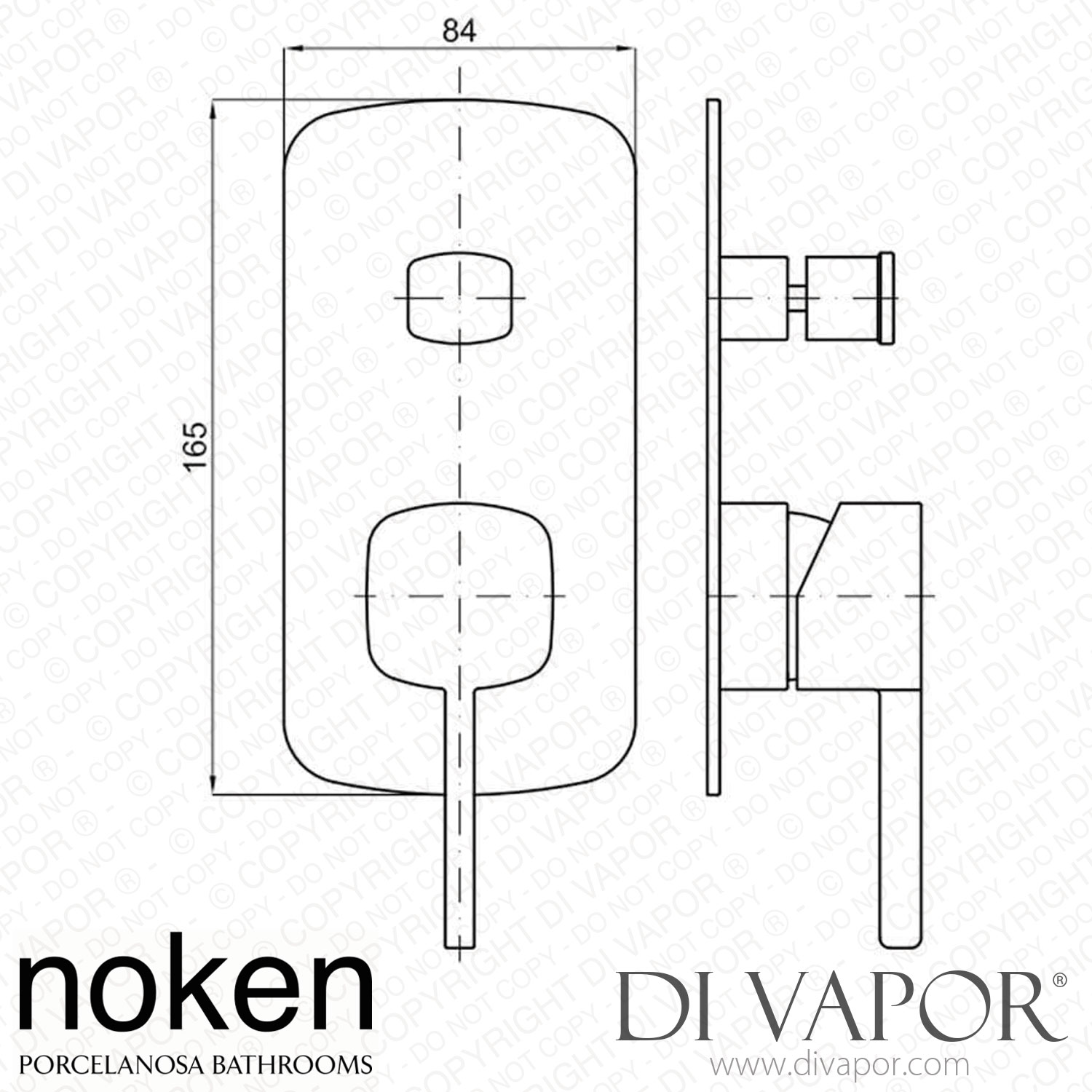 Noken Porcelanosa NK Concept Single Lever Shower Bath (100140130) Spare ...