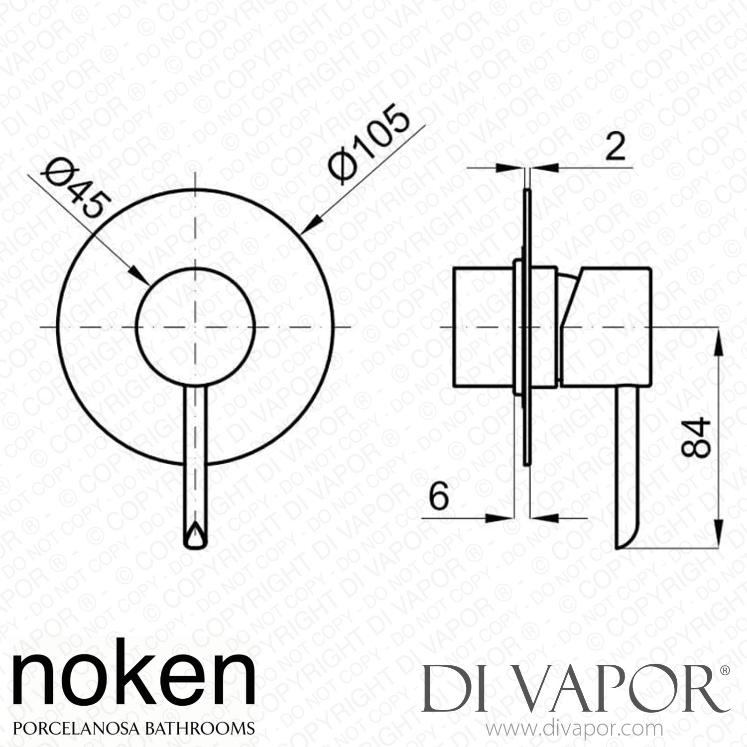 Noken Porcelanosa Round Single Lever Shower (100209471) Spare Parts