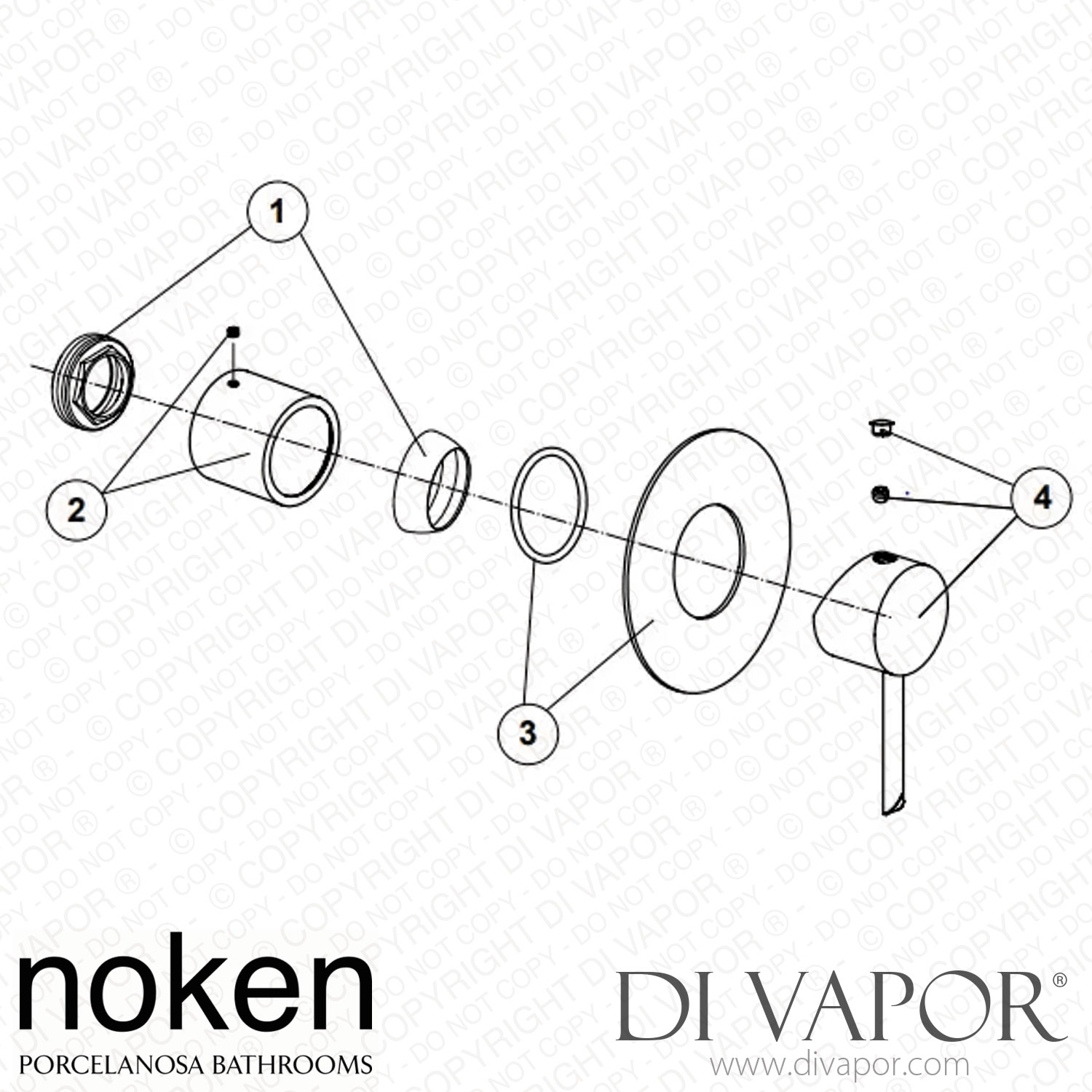 Noken Porcelanosa Round Single Lever Shower (100209471) Spare Parts