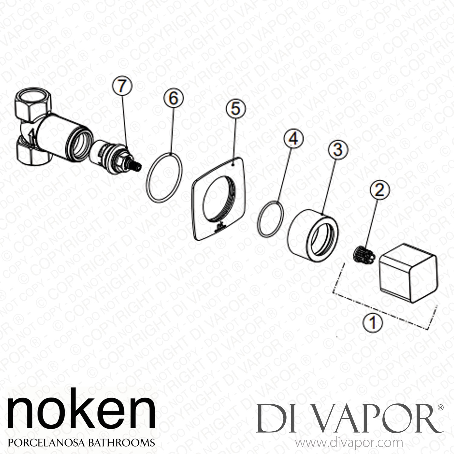 Noken 100209822 Wall Mounted Stop Valve 3/4 Inch 73 Litres Per Minute ...