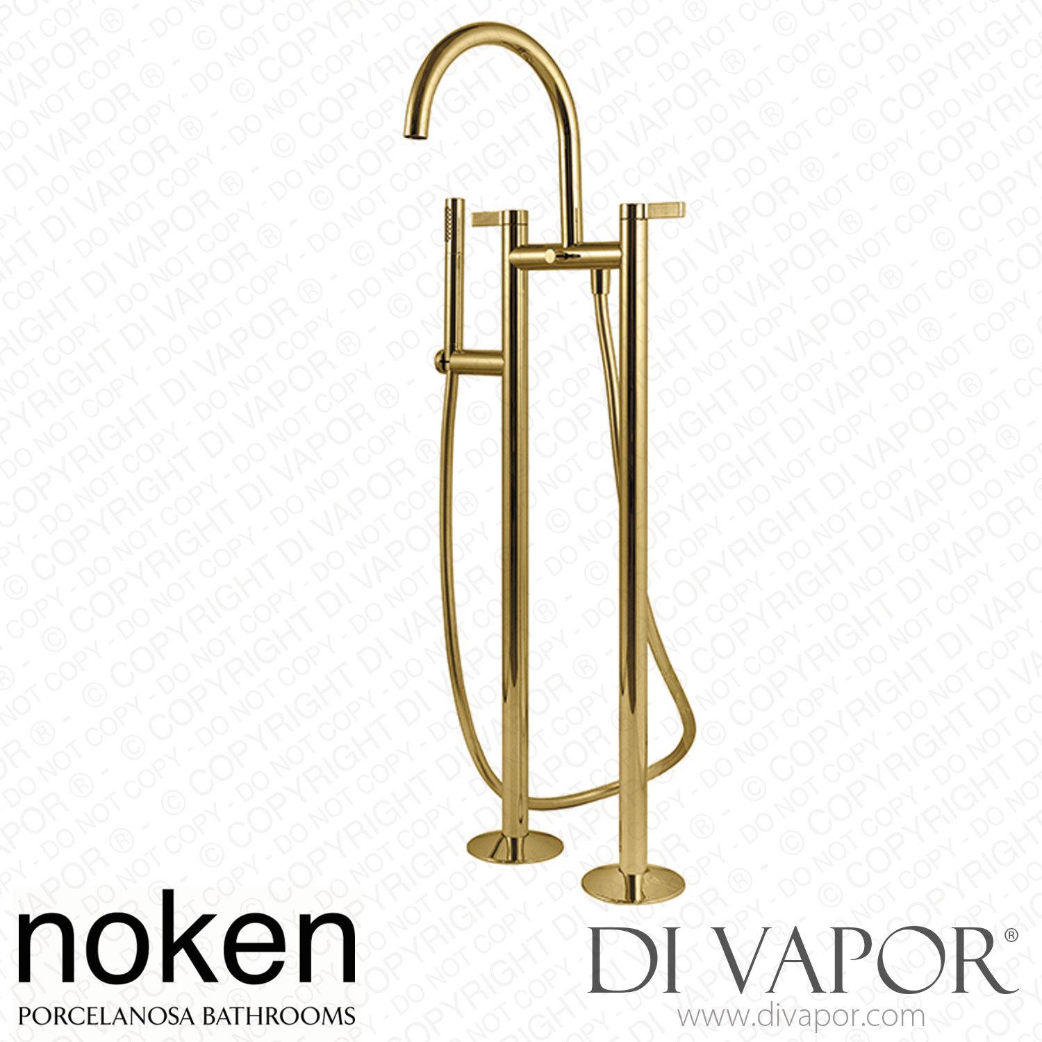 Noken 100241718 Floor Mounted Bath Shower Mixer 3/8" with 150cm Shower ...