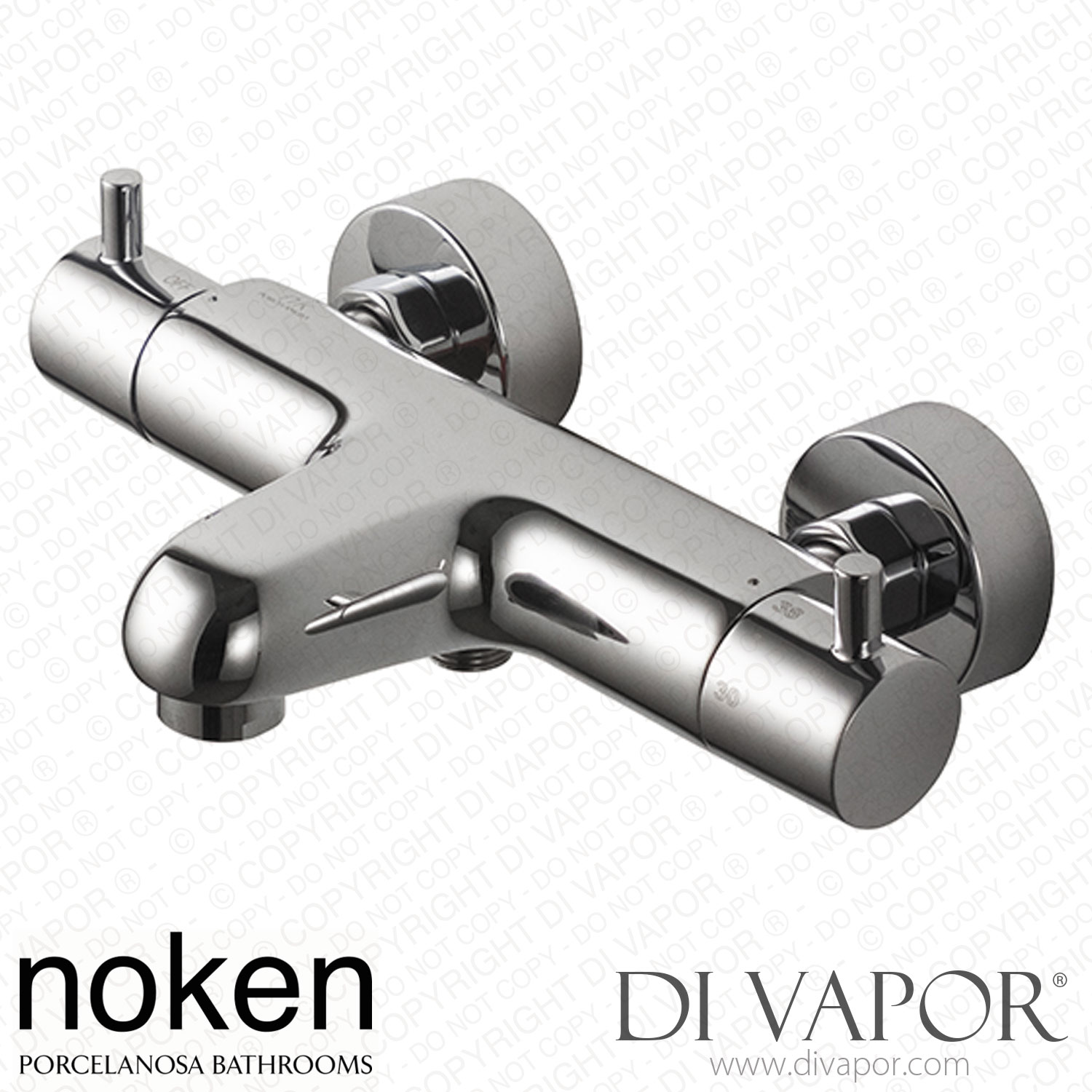 Noken Wall Mounted Exposed Thermostatic Bath Shower Mixer (100272145 ...