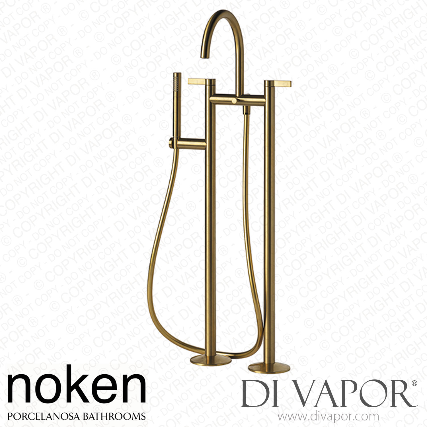 Noken 100299404 Floor Mounted Bath Shower Mixer 3/8" with 150cm Shower ...