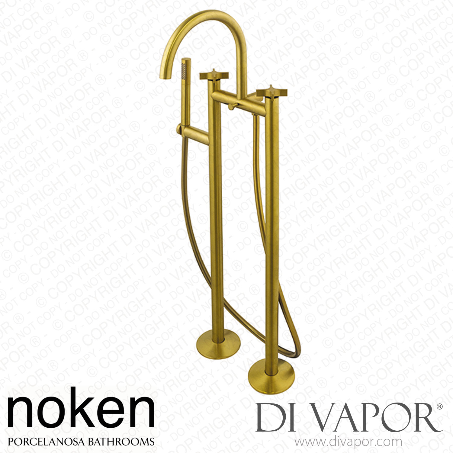 Noken 100311367 Floor Mounted Bath Shower Mixer 3/8" with 150cm Shower ...