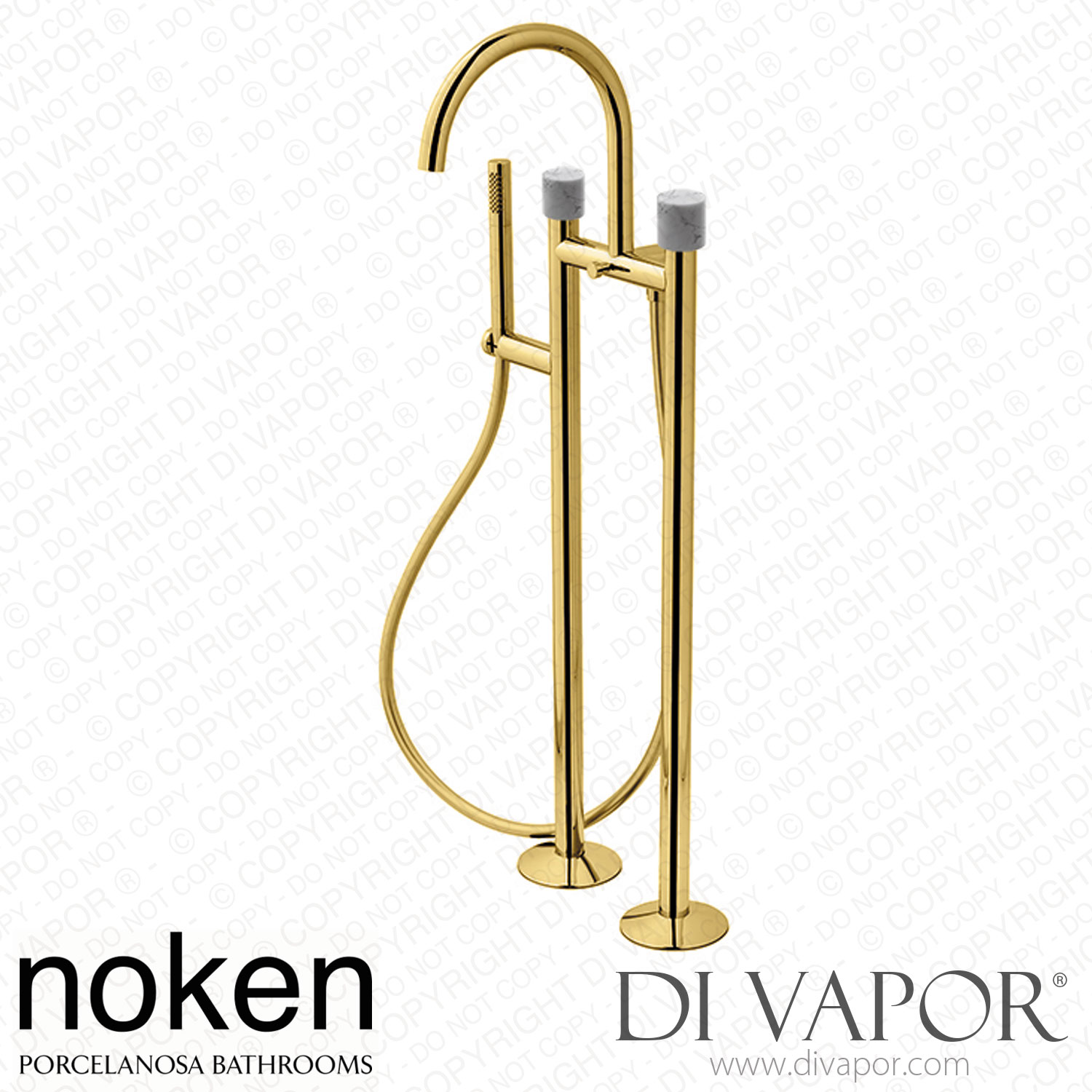 Noken 100324527 Floor Mounted Bath Shower Mixer 3/8" with 150cm Shower ...