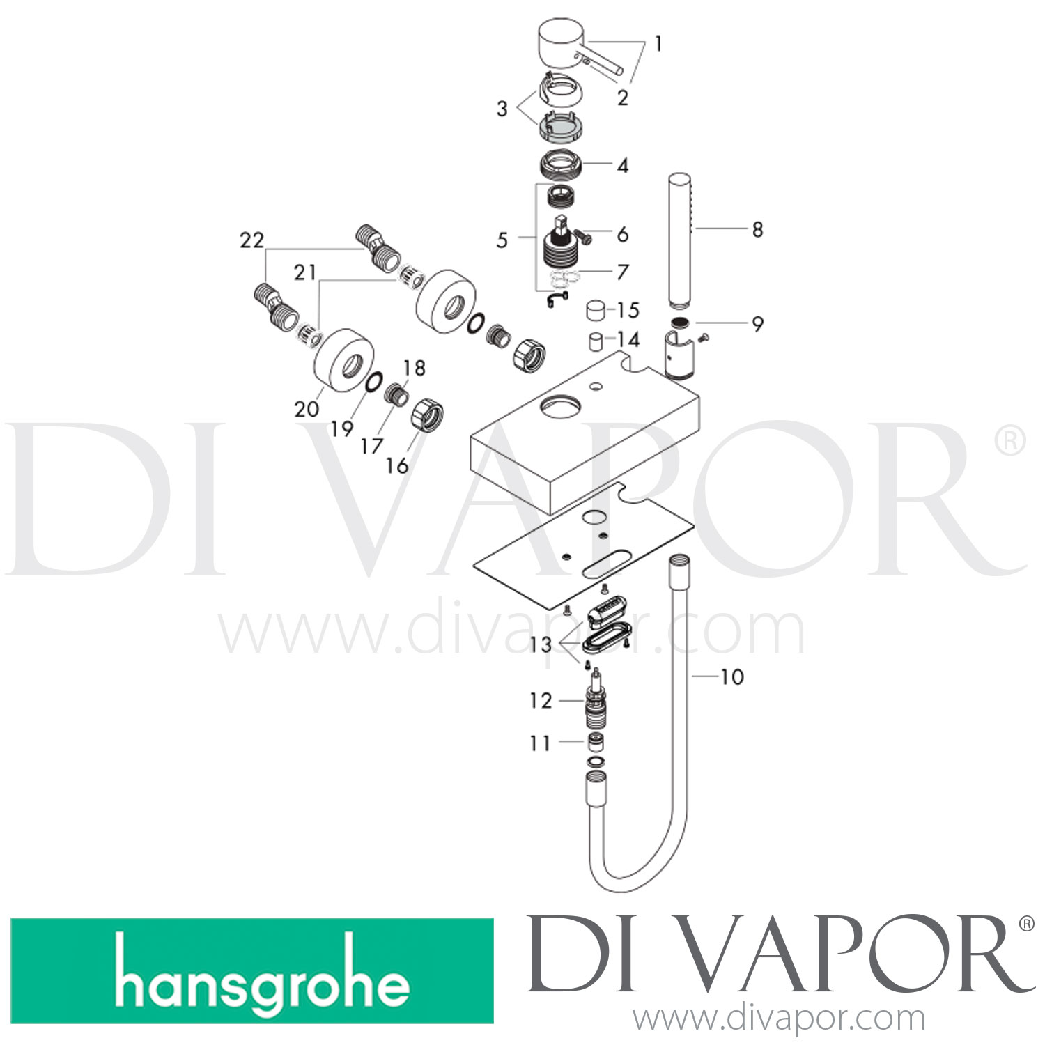 Hansgrohe 10402000 AXOR Starck X Single Lever Bath Mixer for Exposed ...