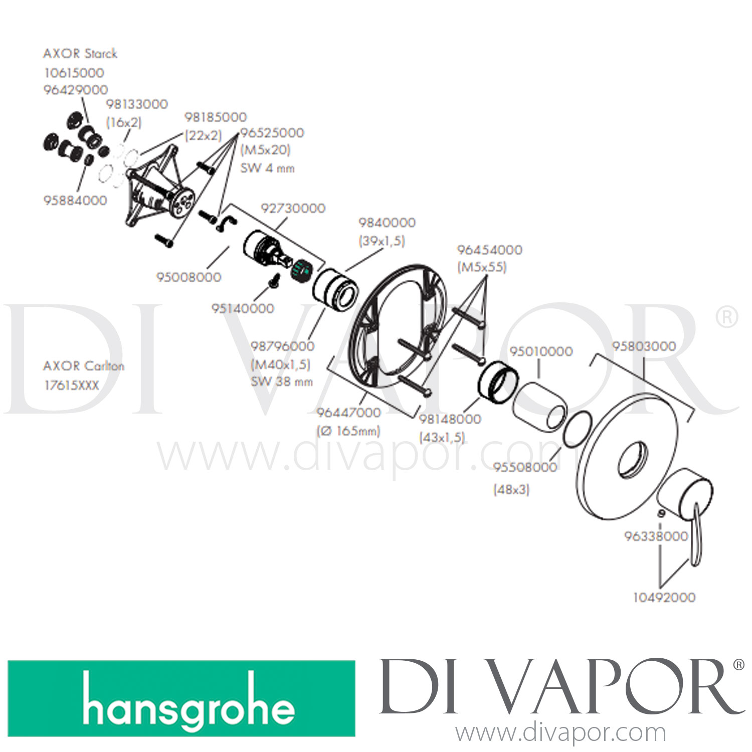 Hansgrohe 10615000 AXOR Starck Classic Single Lever Shower Mixer for ...