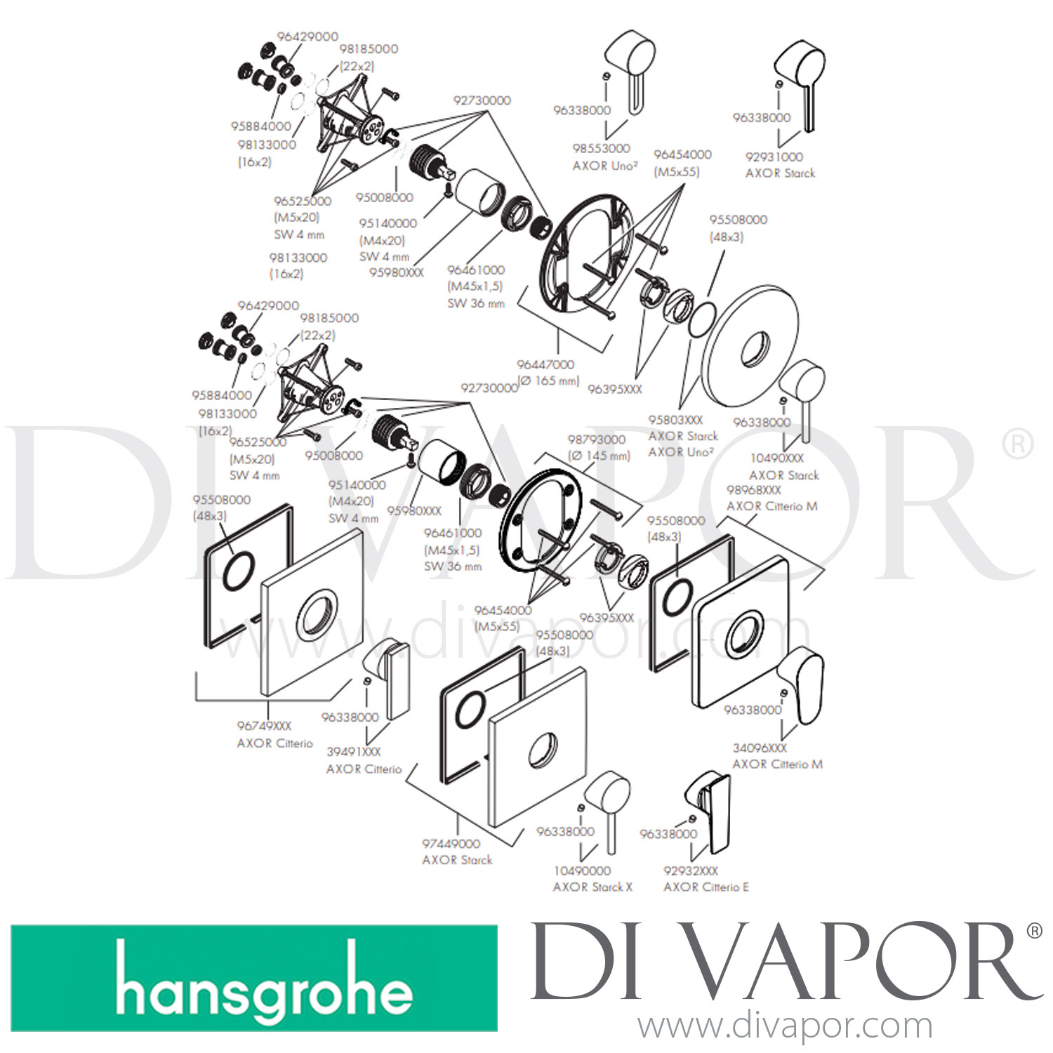 Hansgrohe 10645000 AXOR Starck X Single Lever Shower Mixer for ...