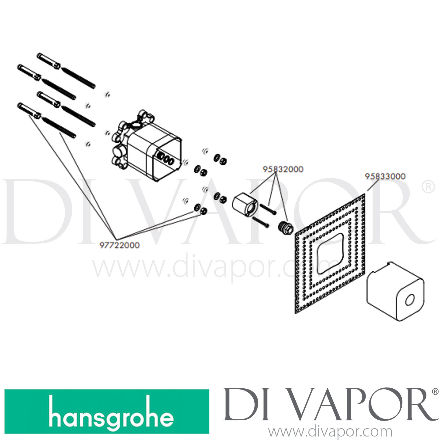 Hansgrohe 10921180 AXOR ShowerSolutions Basic Set for Overhead Shower ...