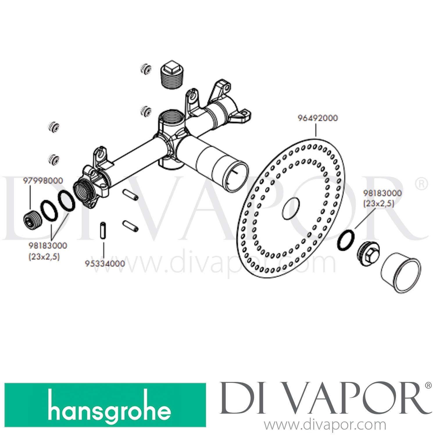 Hansgrohe 10941180 AXOR ShowerSolutions Basic Set for Flood Spout 240/ ...