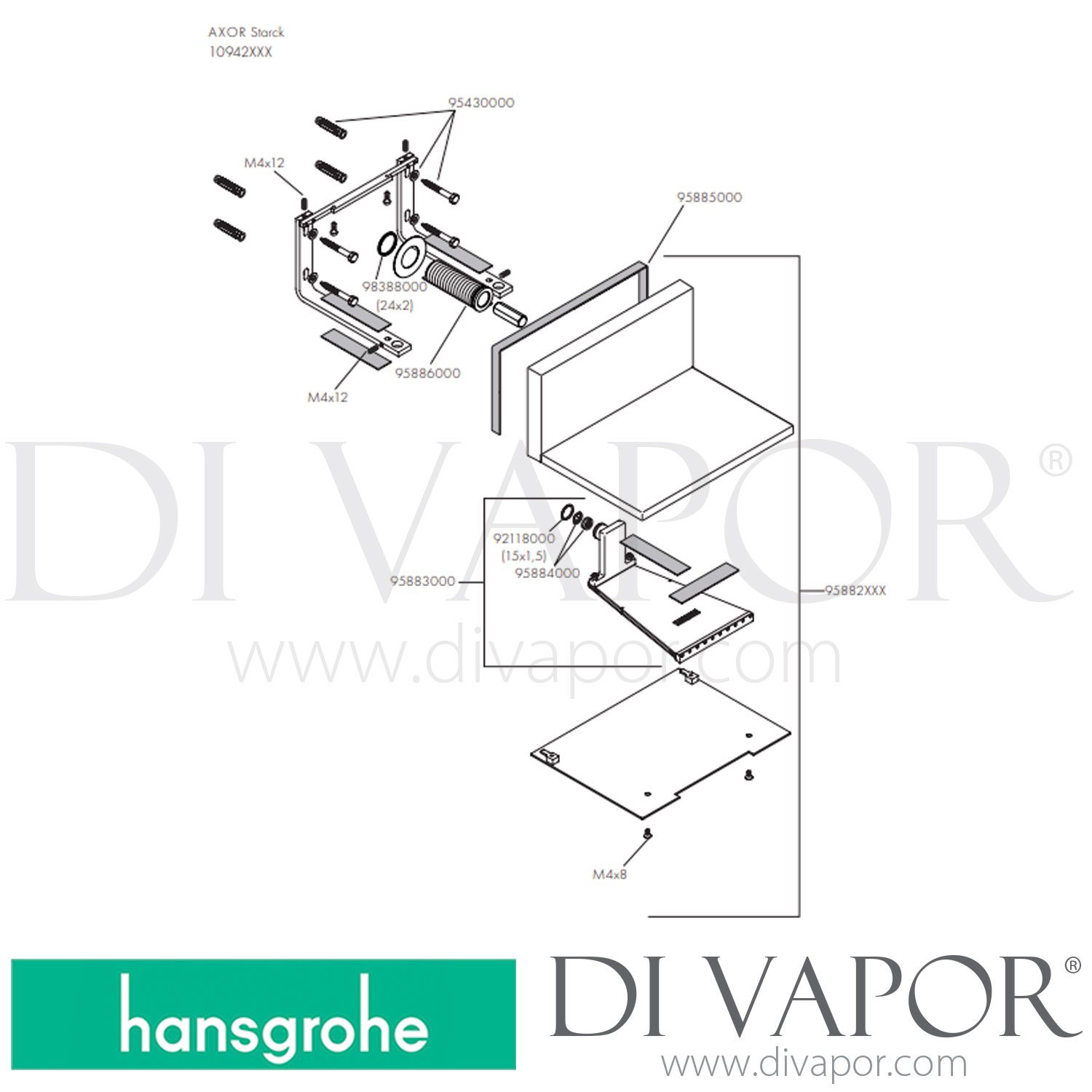 Hansgrohe 10942000 AXOR ShowerSolutions Flood Spout 240/120 for ...