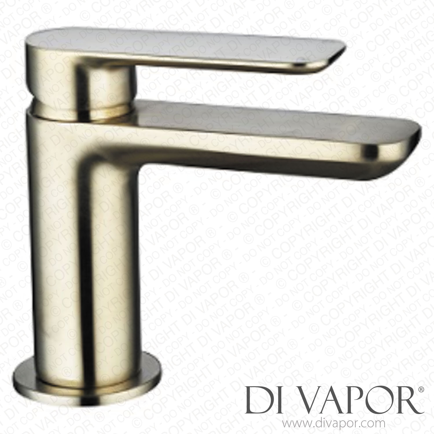 HighLife 12408R Rona Brushed Brass Cloakroom Mono Basin Mixer & Push ...
