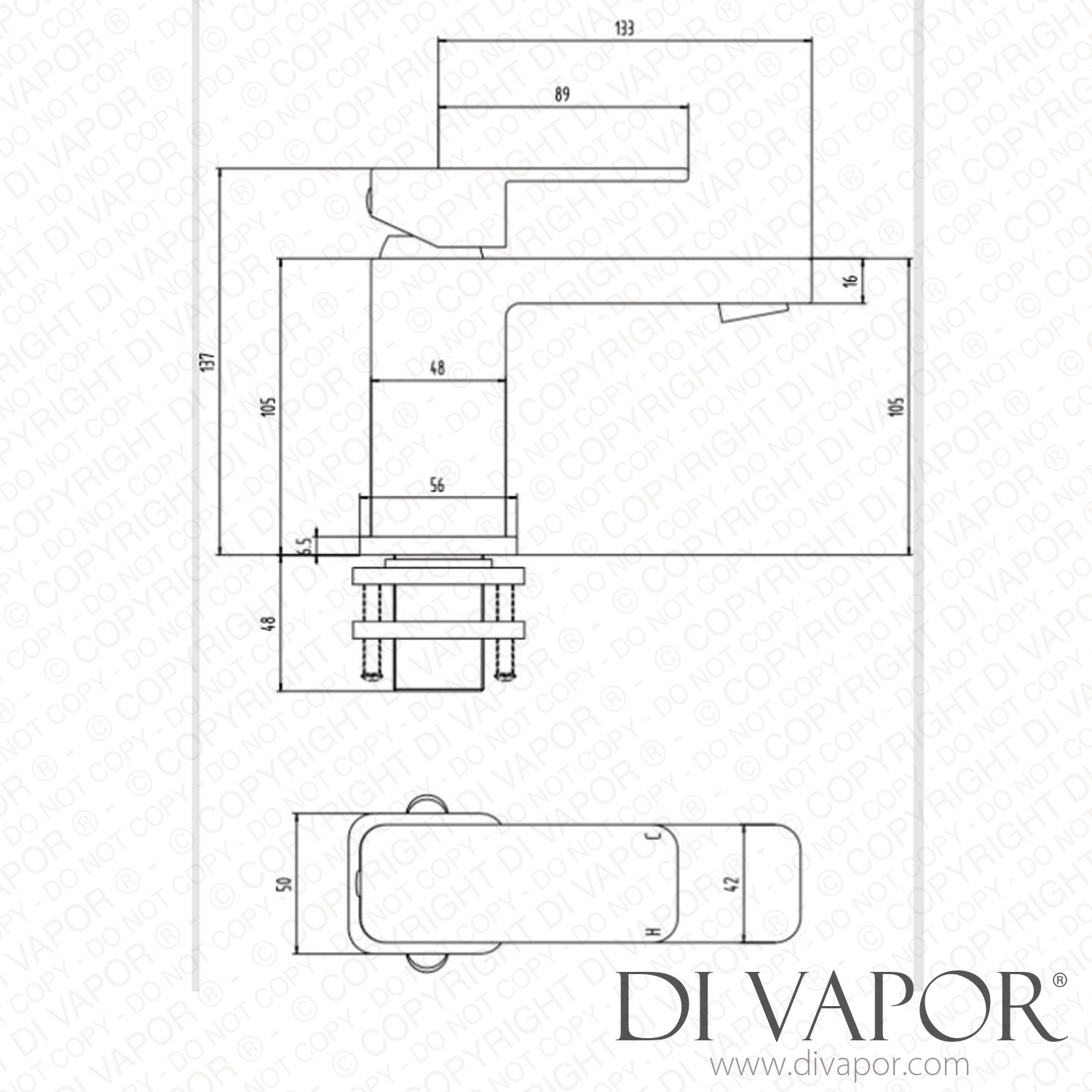 HighLife 12513B Fife Black Mono Basin Mixer & Push Waste Spare Parts