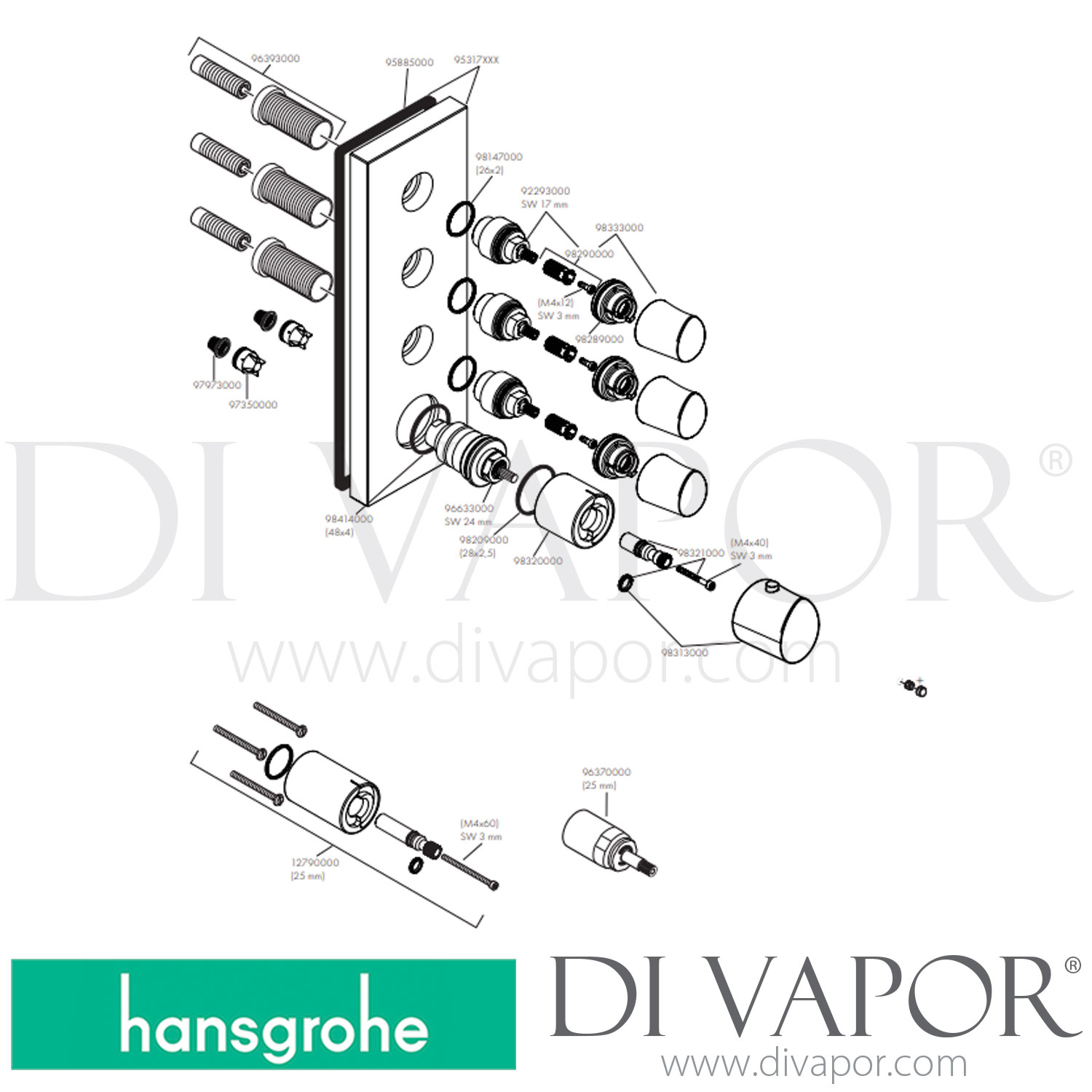 Hansgrohe 12717000 AXOR Starck Organic Thermostatic Module 360/120 for ...