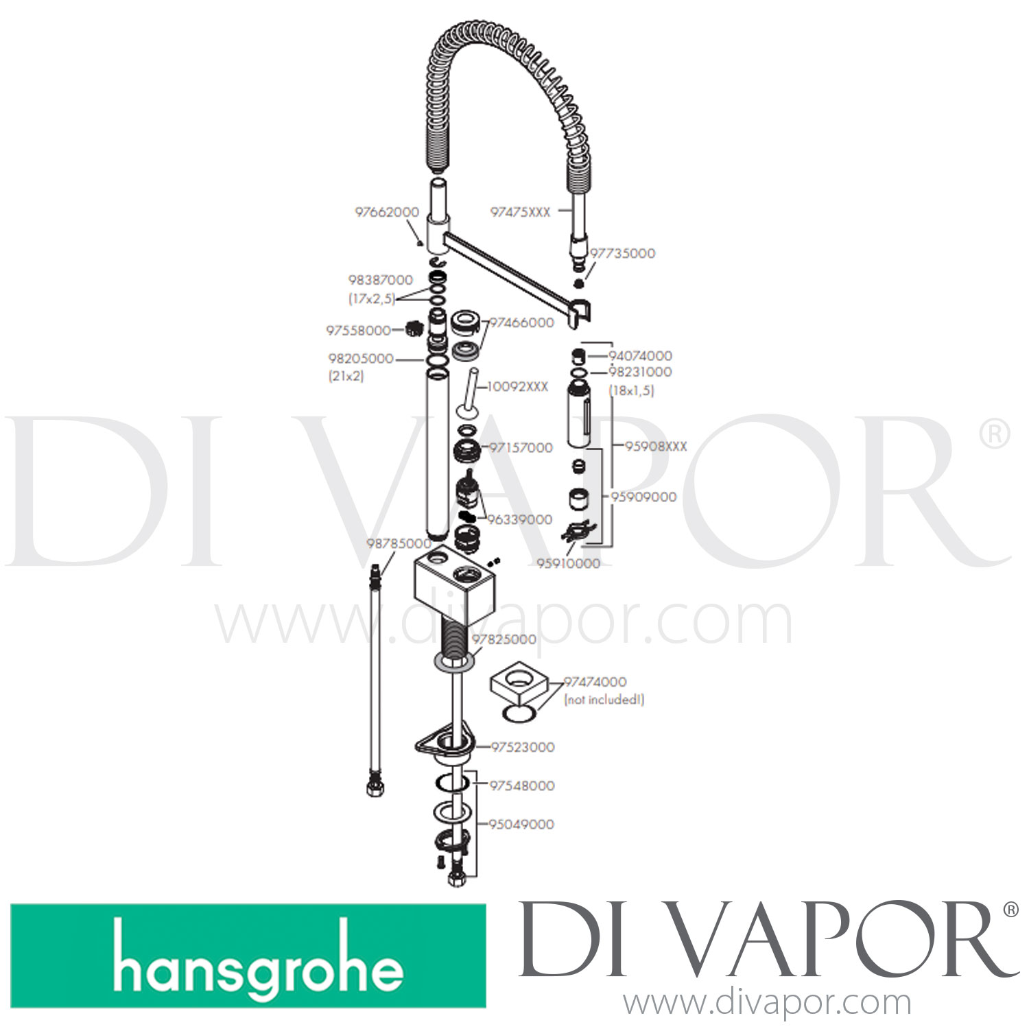 Hansgrohe 12803000 AXOR Starck Single Lever Kitchen Mixer 240 Semi-Pro ...