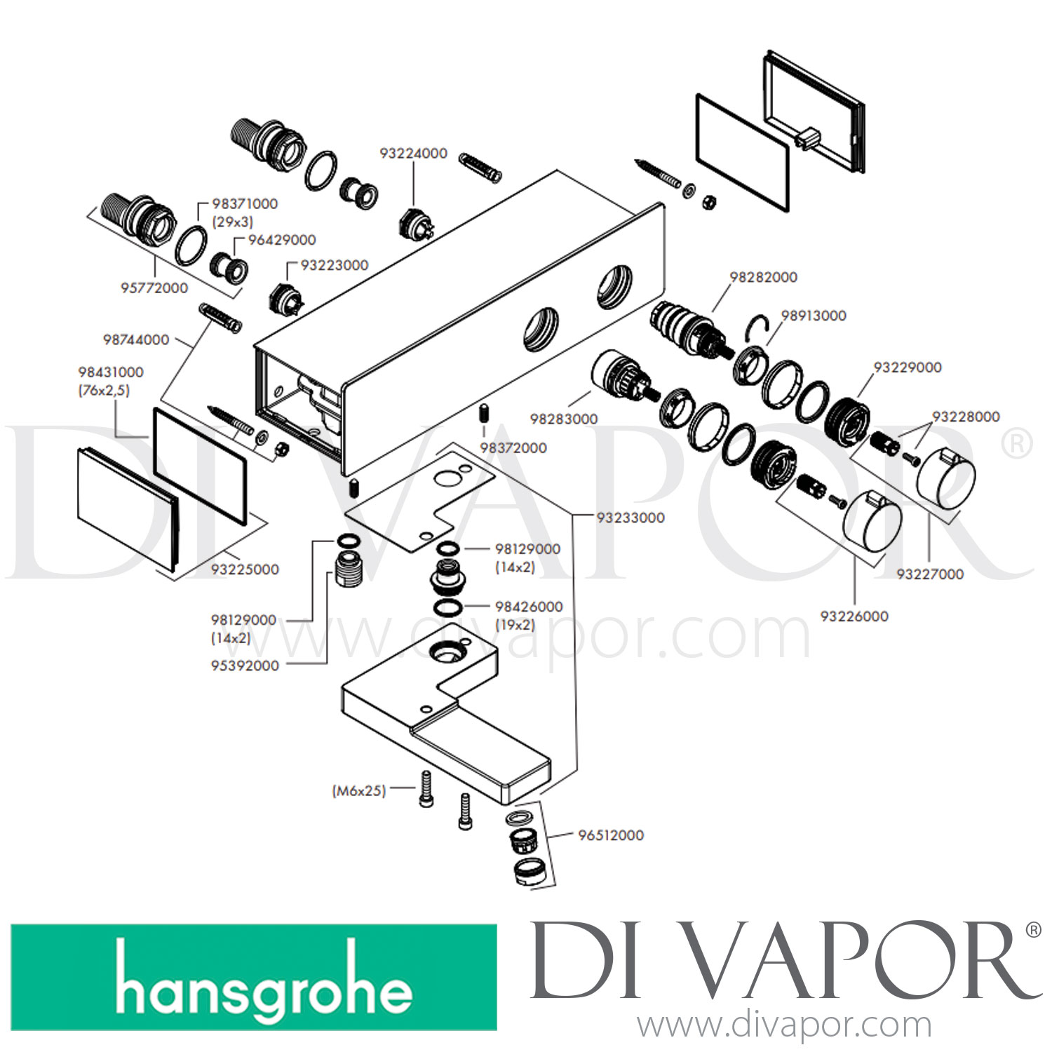 Hansgrohe 13107000 ShowerTablet Bath Thermostat 350 for Exposed ...