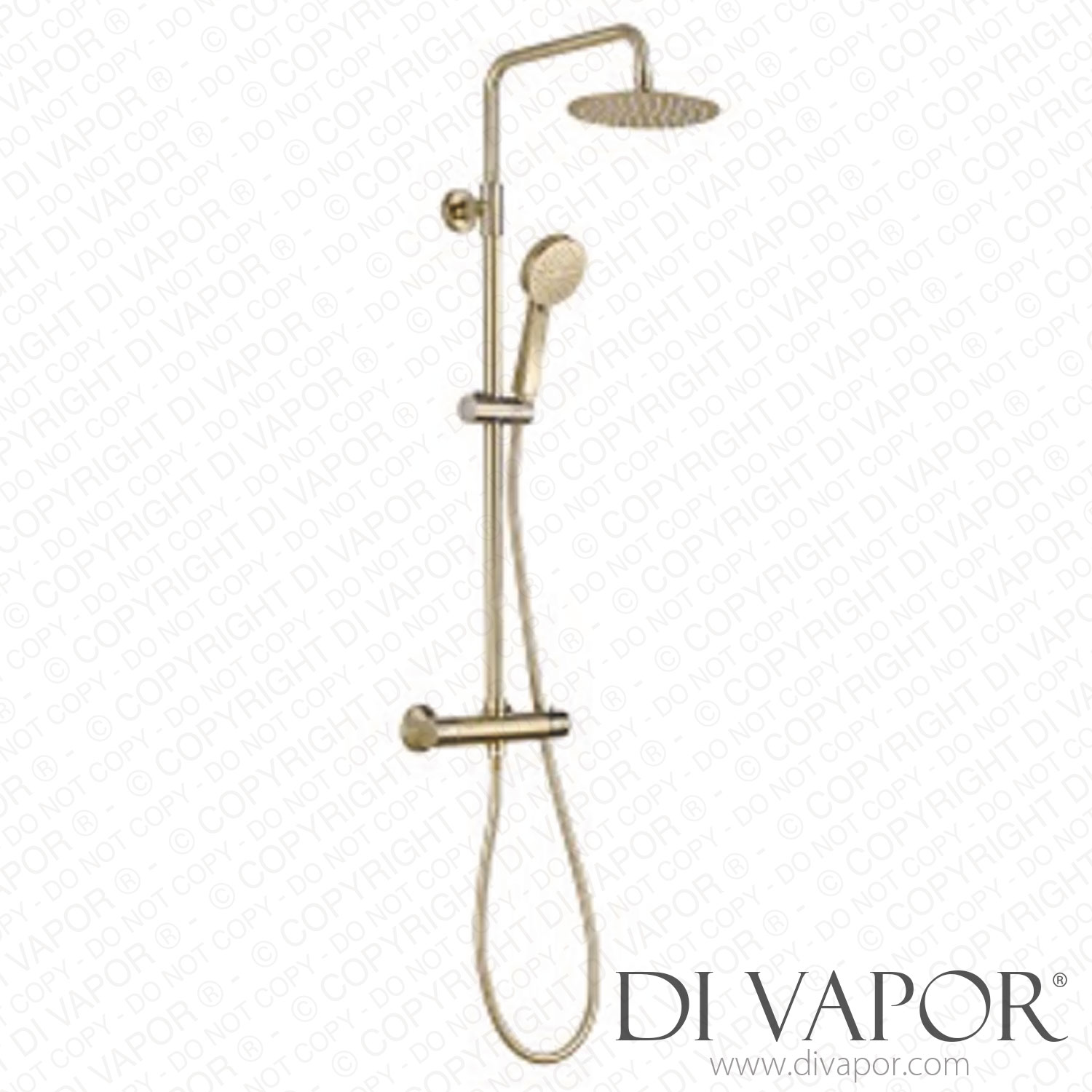 HighLife 13117R Spey Series 2 Brushed Brass Thermo Shower Valve & Round ...