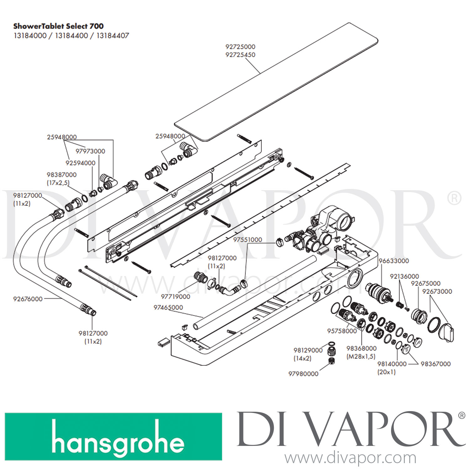 Hansgrohe 13184000 ShowerTablet Select Thermostat 700 Universal for ...