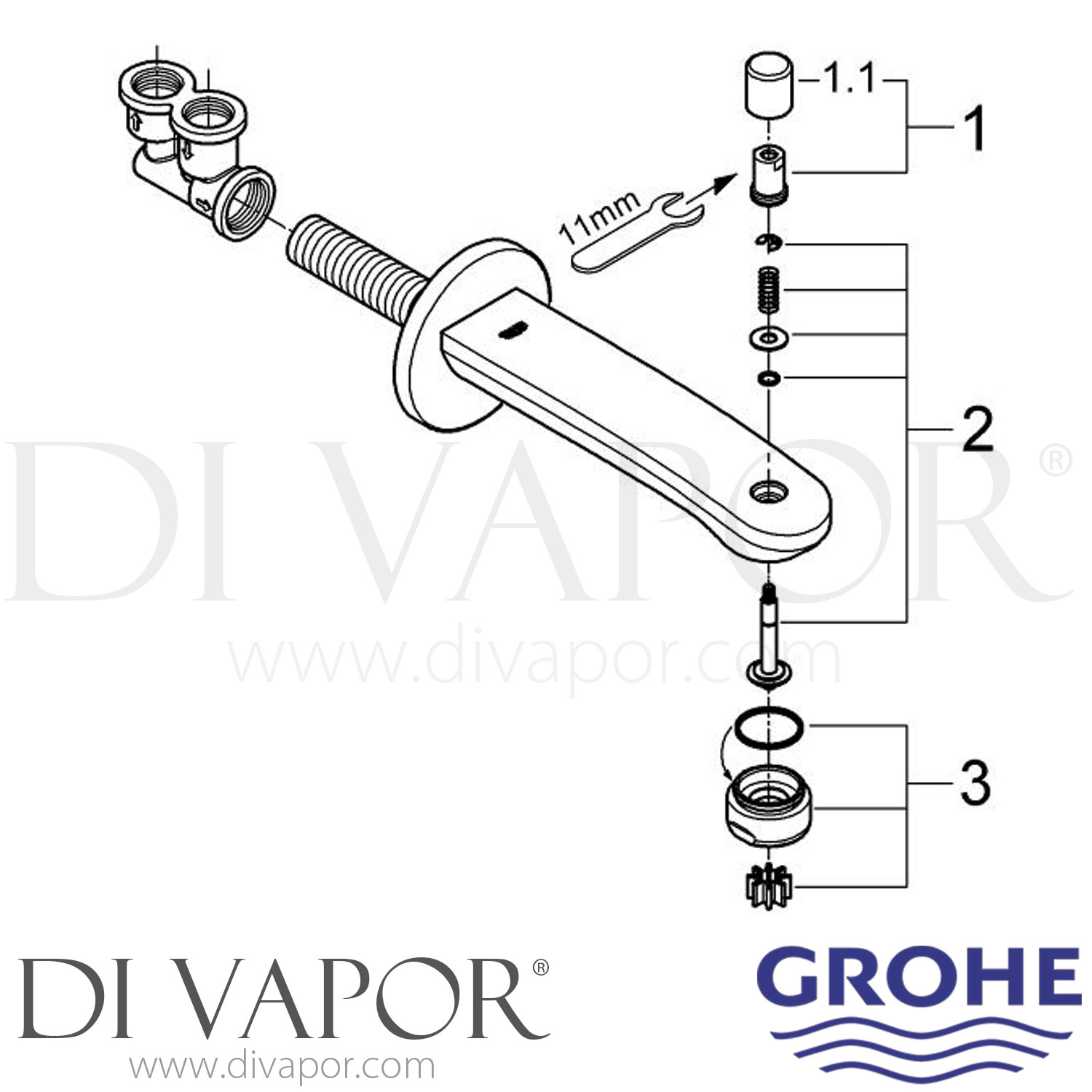 Grohe 13277002 Eurostyle Cosmopolitan Bath Spout Spare Parts