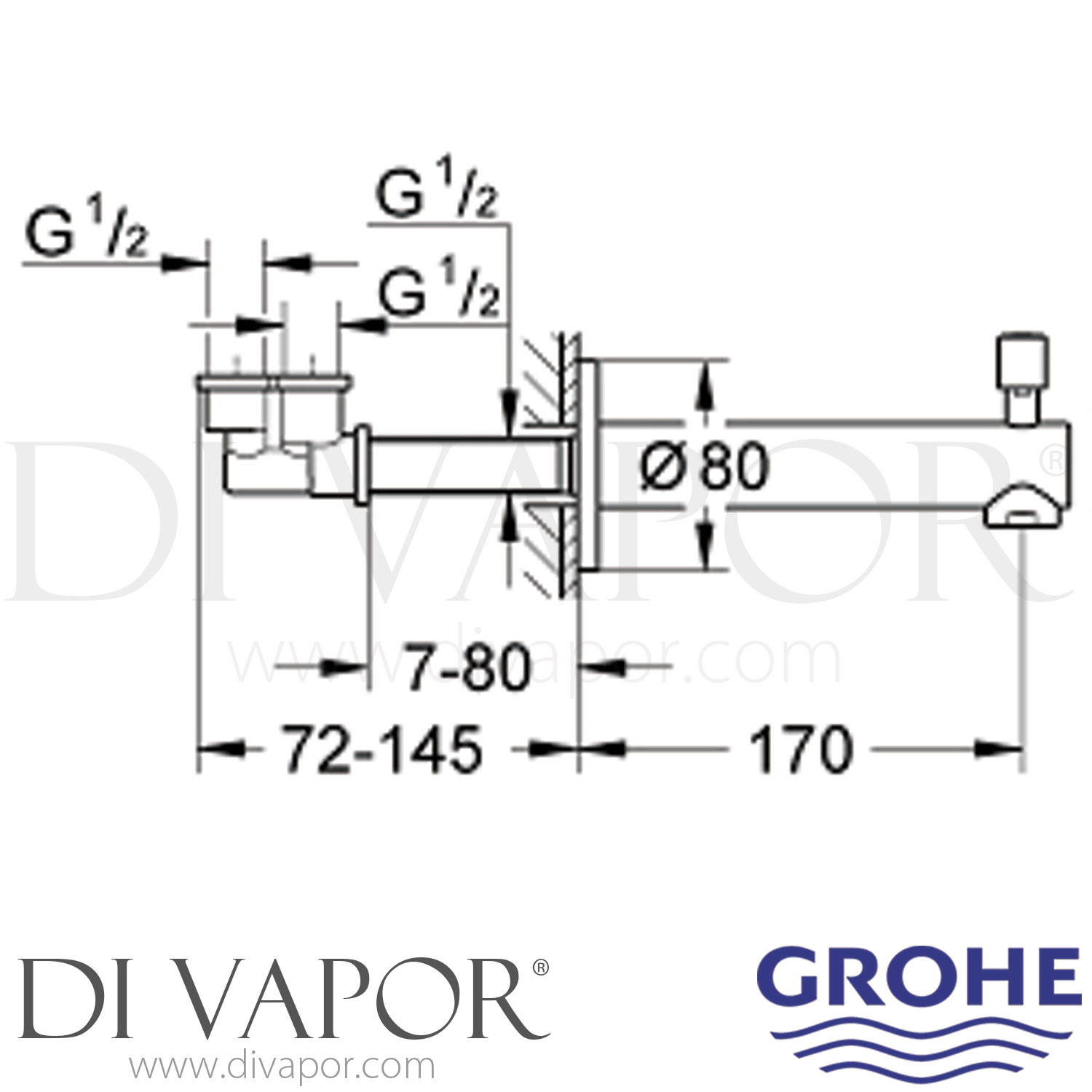 Grohe 13281001 Concetto Bath Spout with Diverter Spare Parts