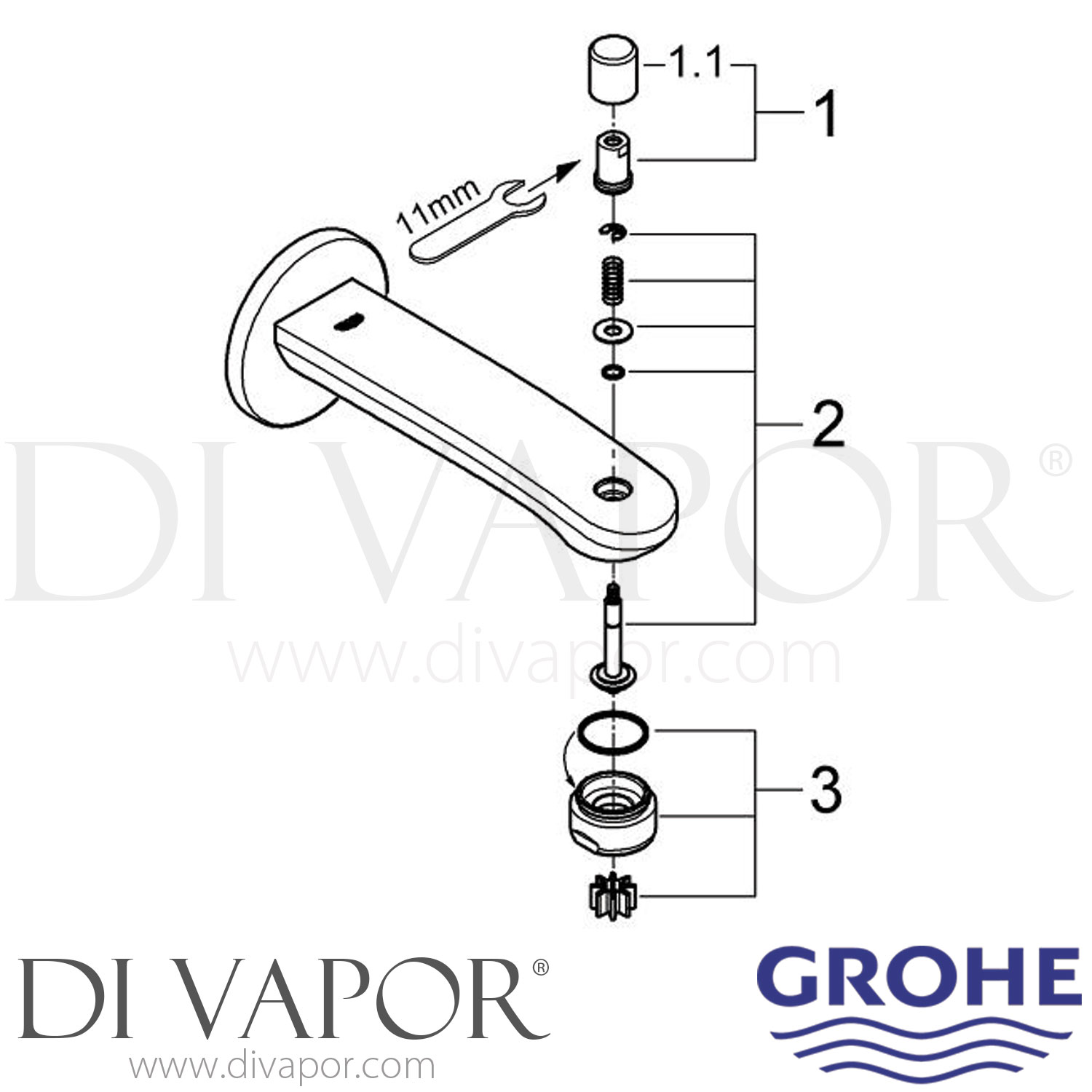 Grohe 13285002 Eurostyle Cosmopolitan Bath Spout Spare Parts