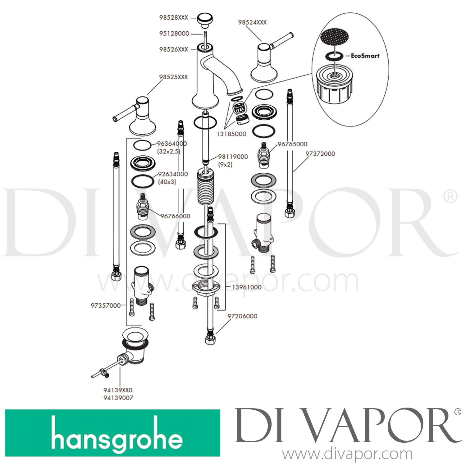 Hansgrohe 14123000 Talis Classic 3-Hole Bidet Mixer Dn15 04/08 - 12/11 ...