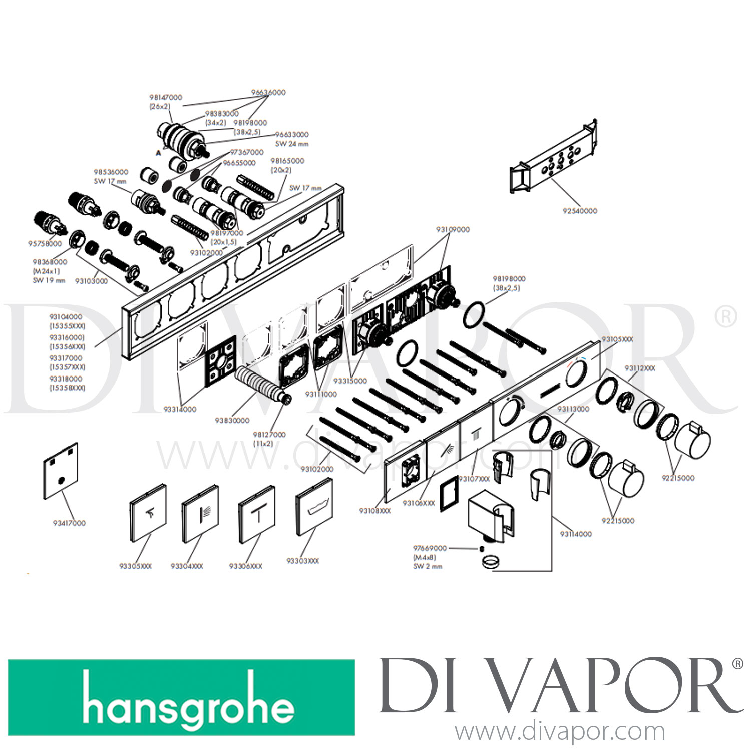 Hansgrohe 15356400 RainSelect Thermostat for Concealed Installation for ...