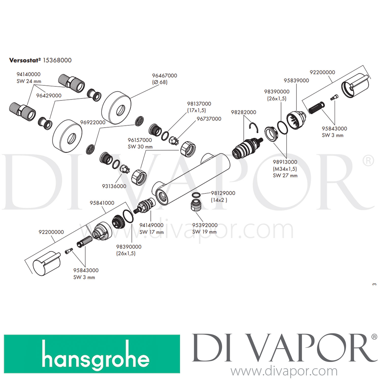 Hansgrohe 15368000 Versostat? Shower Thermostat for Exposed ...