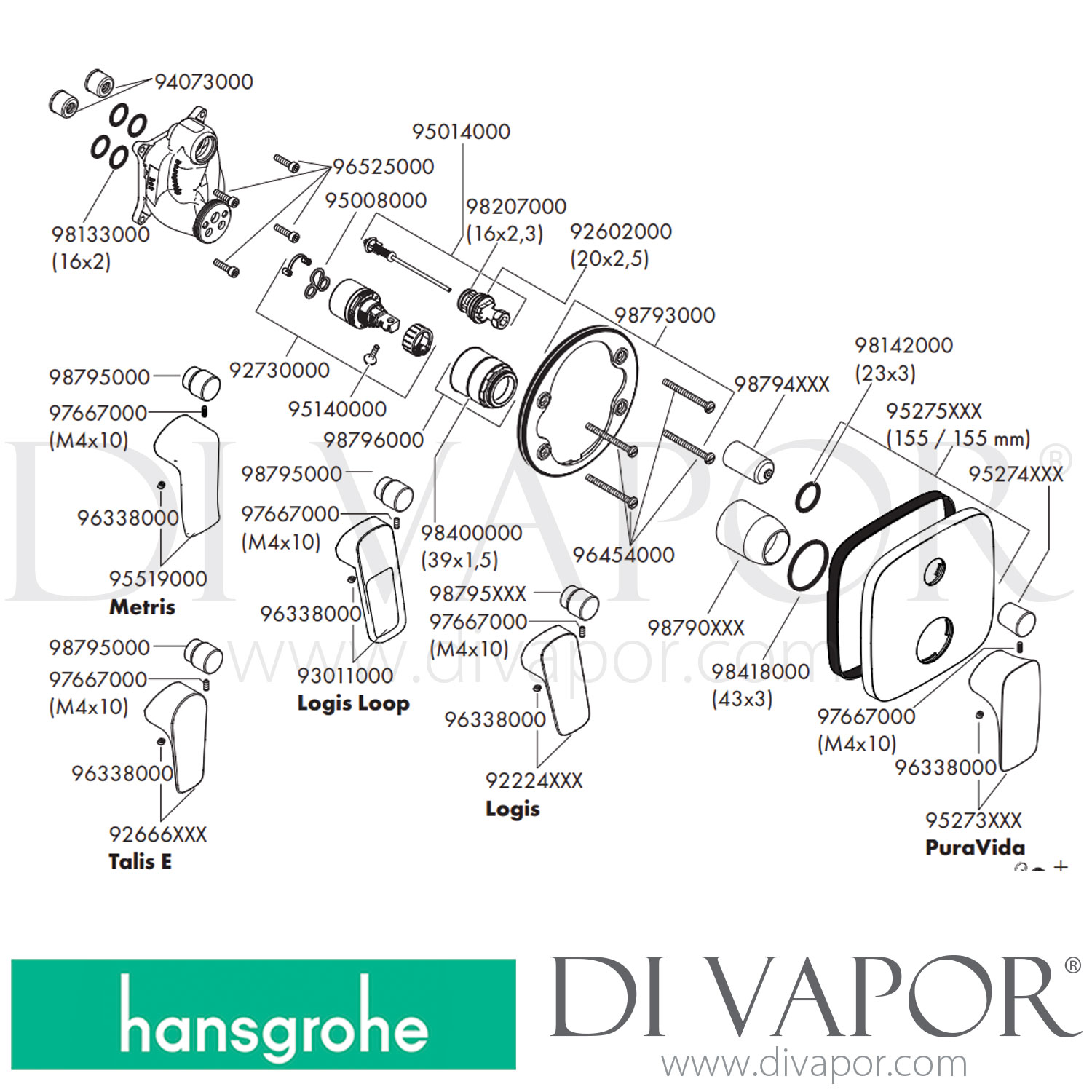 Hansgrohe 15445400 PuraVida Single Lever Bath Mixer for Concealed ...