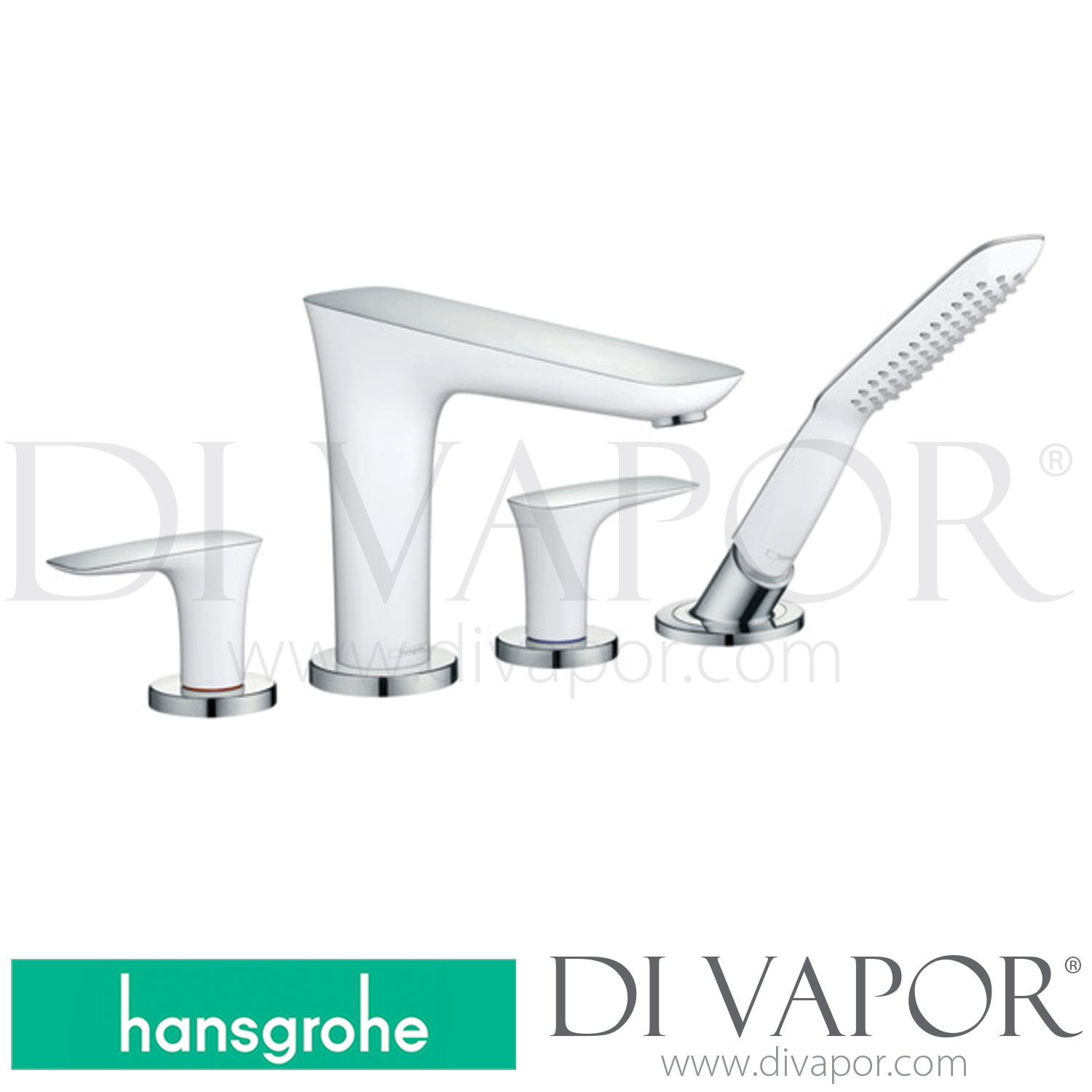 Hansgrohe 15446400 PuraVida 4-Hole Rim Mounted Bath Mixer 05/11 - 02/17 ...
