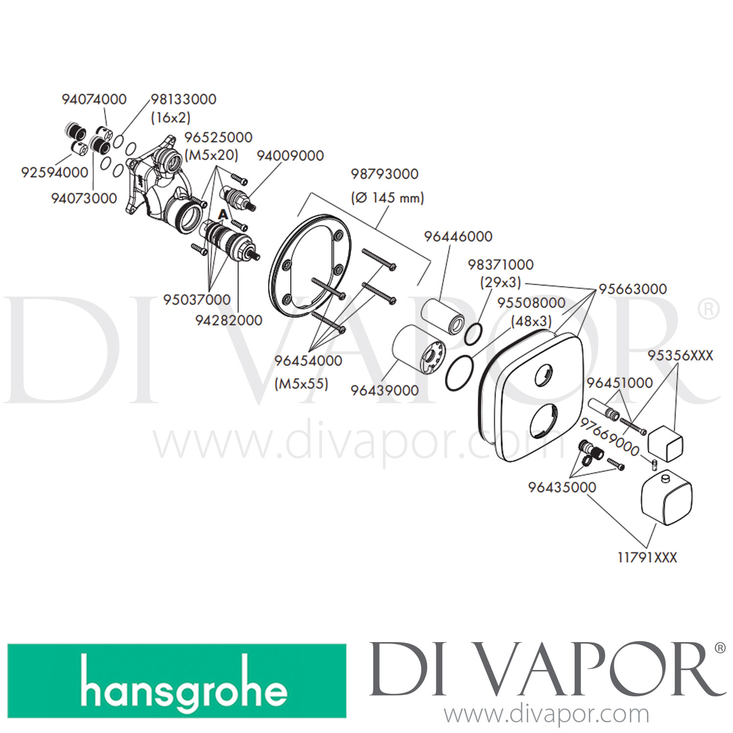 Hansgrohe 15701000 Ecostat S Ecostat S Thermostatic Mixer for Concealed ...