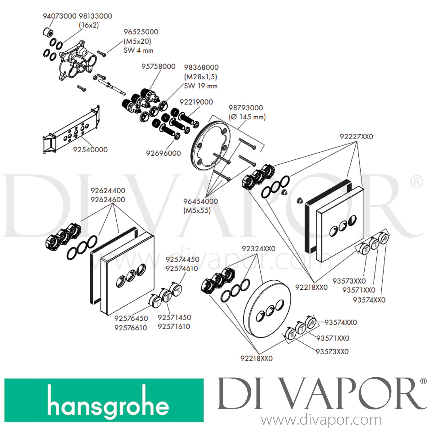 Hansgrohe 15736600 ShowerSelect Glass Valve for Concealed Installation ...