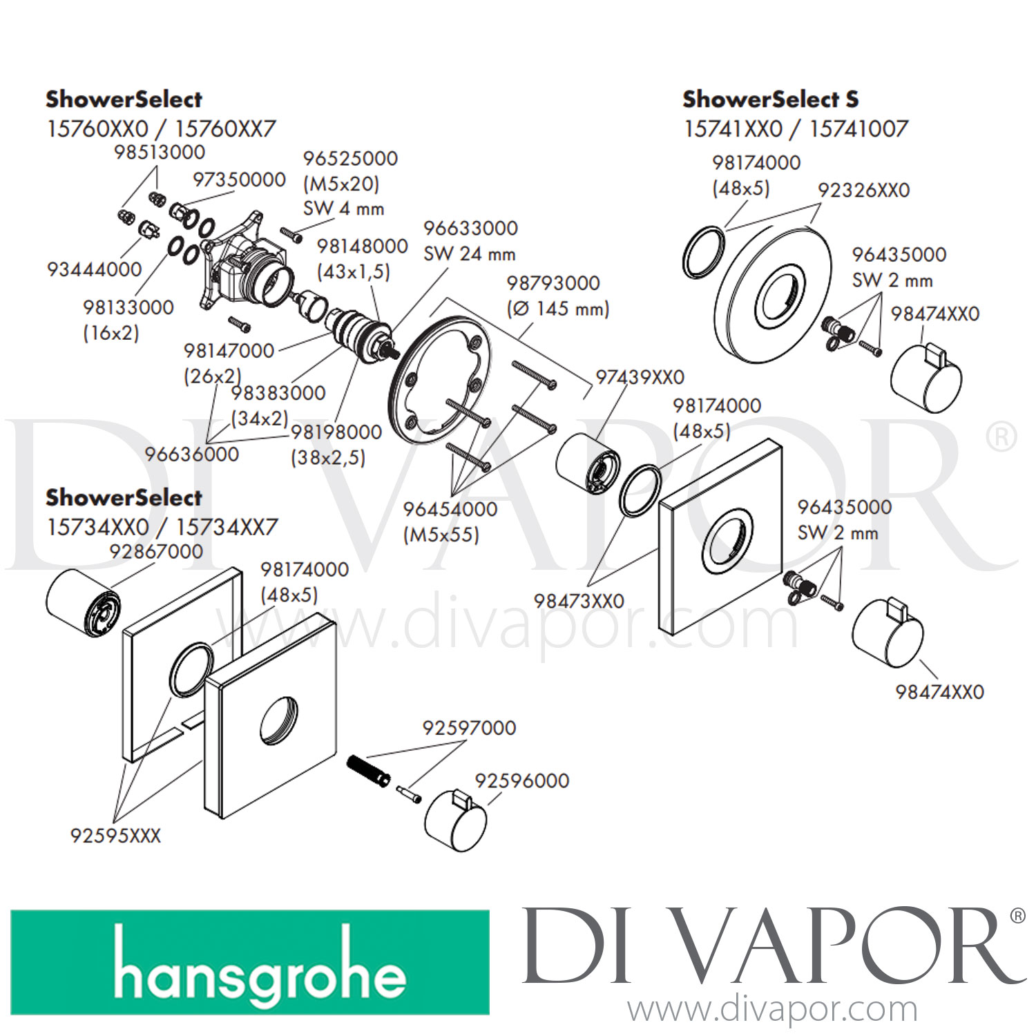 Hansgrohe 15741007 ShowerSelect S Thermostat Highflow for Concealed ...