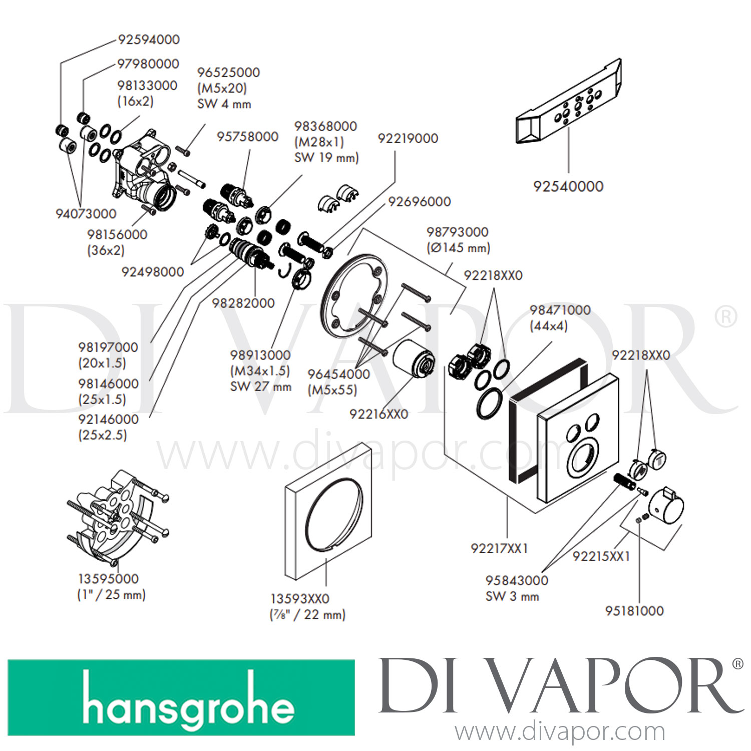 Hansgrohe 15763341 ShowerSelect Thermostat for Concealed Installation ...