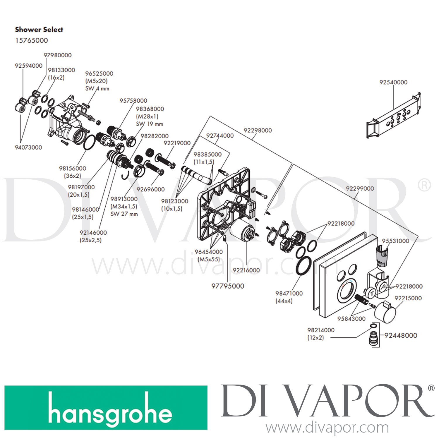 Hansgrohe 15765000 ShowerSelect Thermostat for Concealed Installation ...