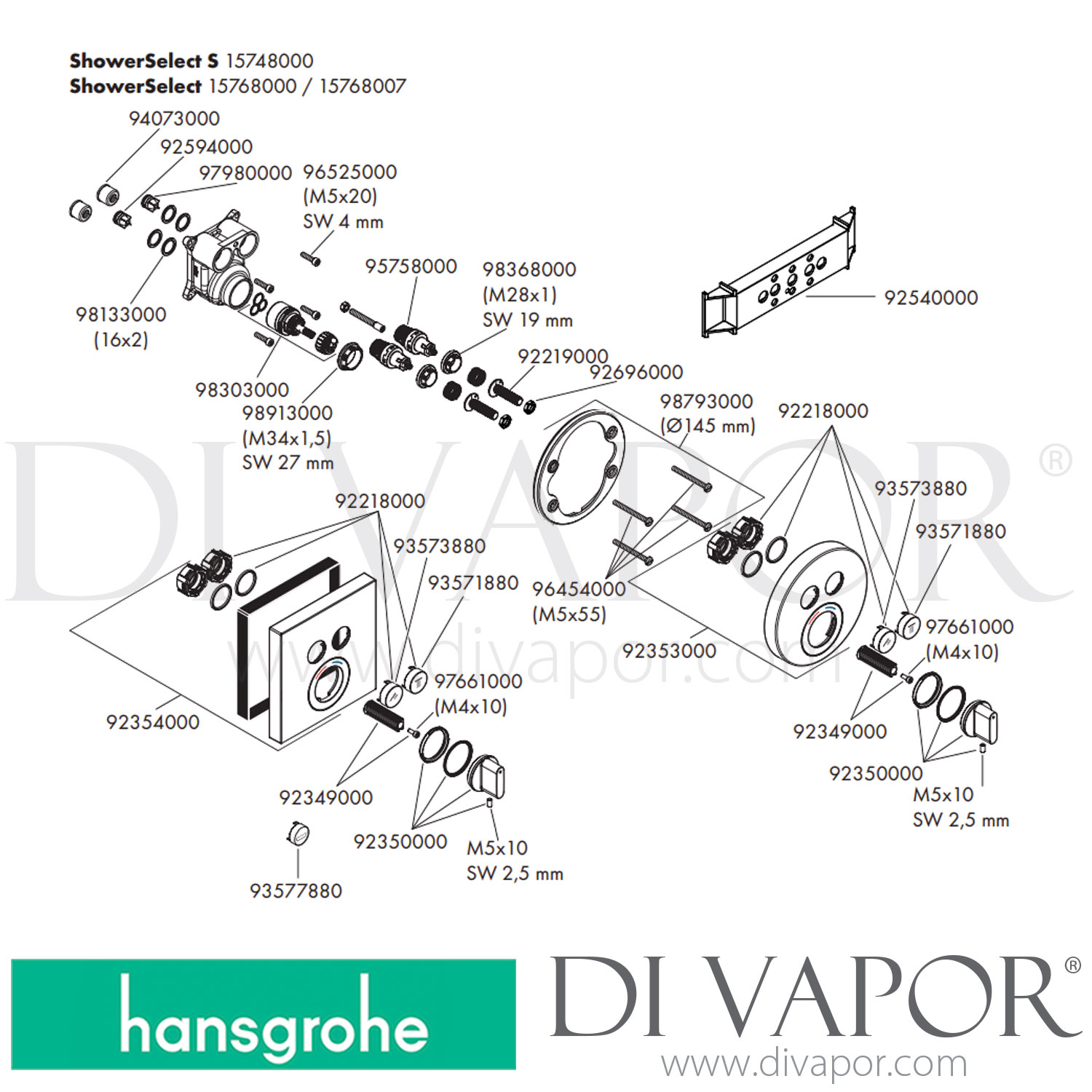 Hansgrohe 15767000 ShowerSelect Mixer for Concealed Installation for 1 ...