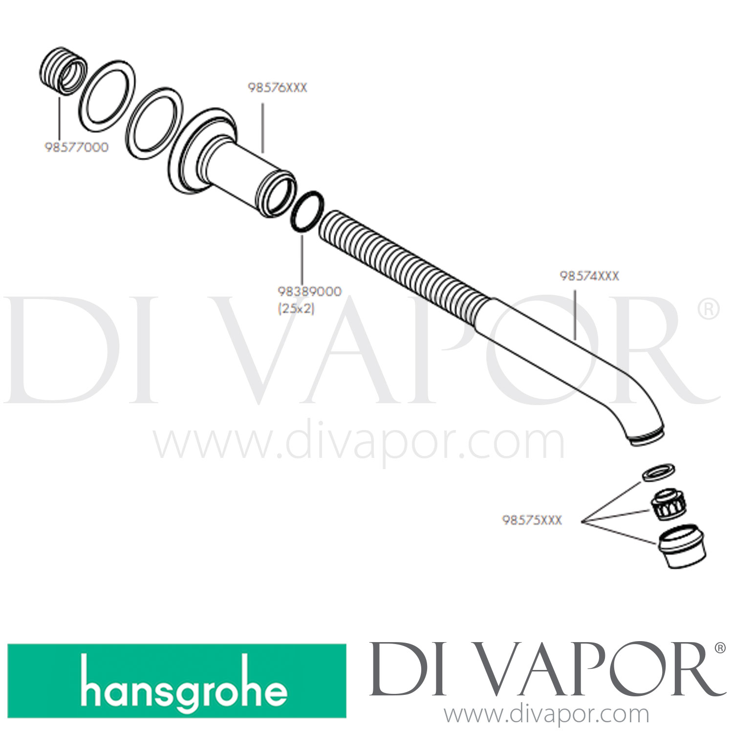 Hansgrohe 16541000 AXOR Montreux Bath Spout >04/06 Spare Parts