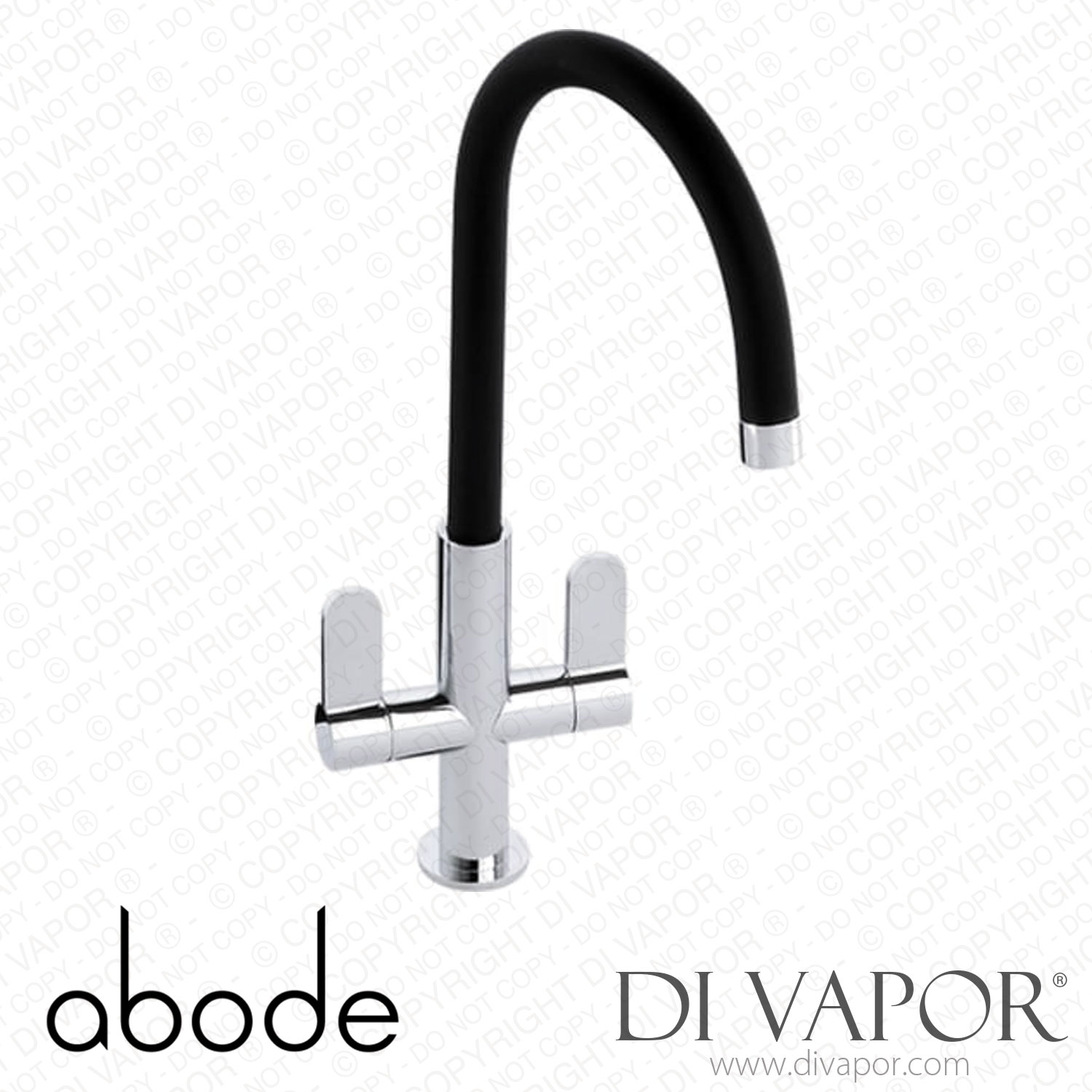 Abode Linear Nero Dual Lever Monobloc Sink Tap - Black & Chrome ...