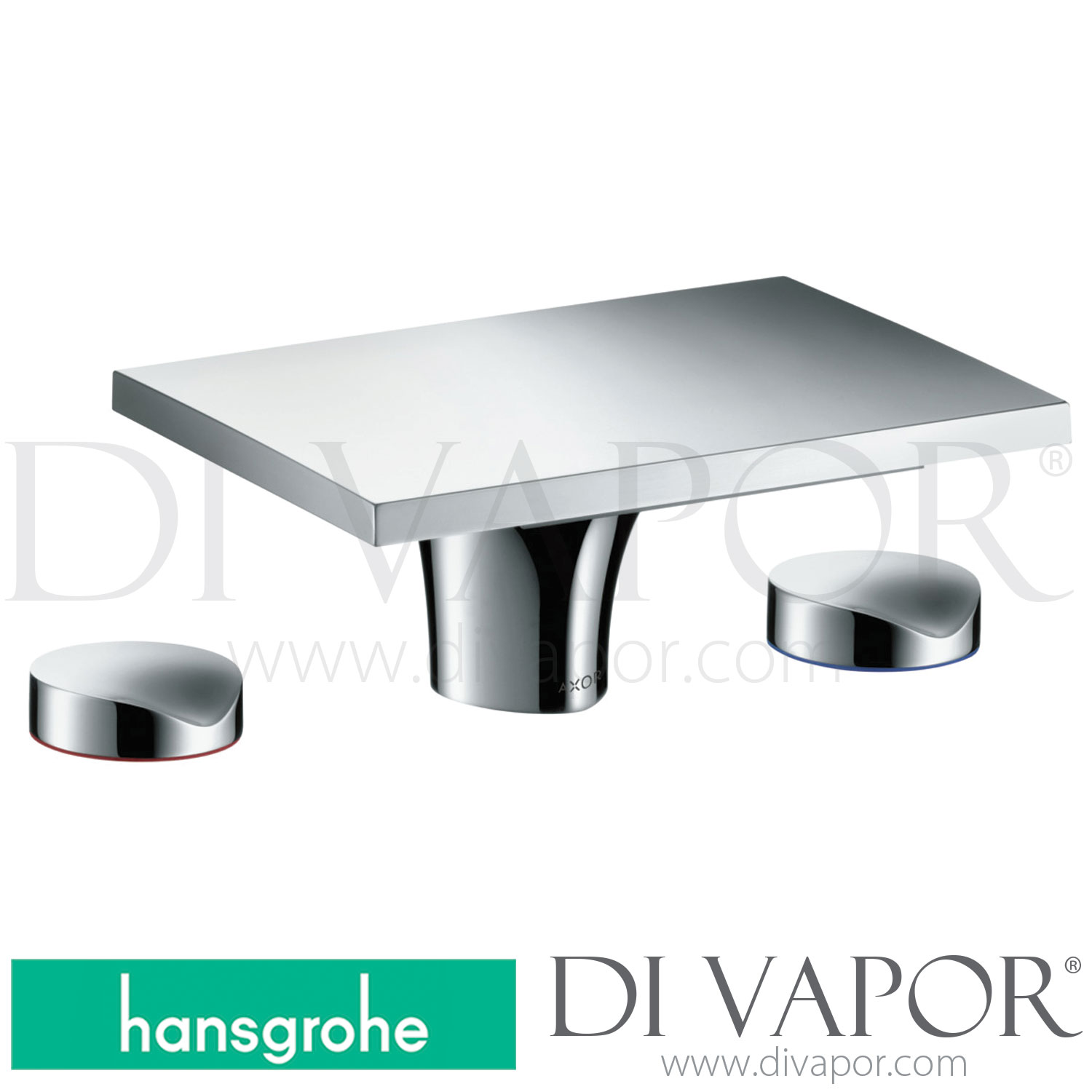 Hansgrohe 18013000 AXOR Massaud 3-Hole Basin Mixer 80 with Pop-Up Waste ...