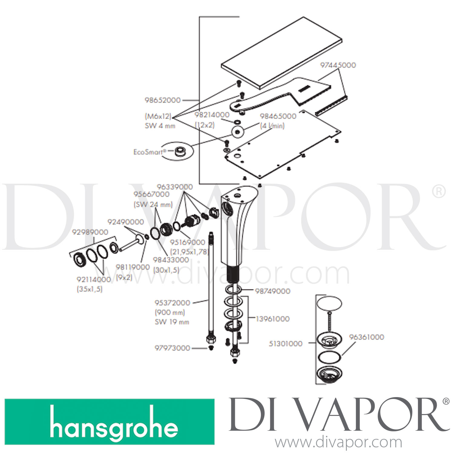 Hansgrohe 18020000 AXOR Massaud Single Lever Basin Mixer 220 for Wash ...