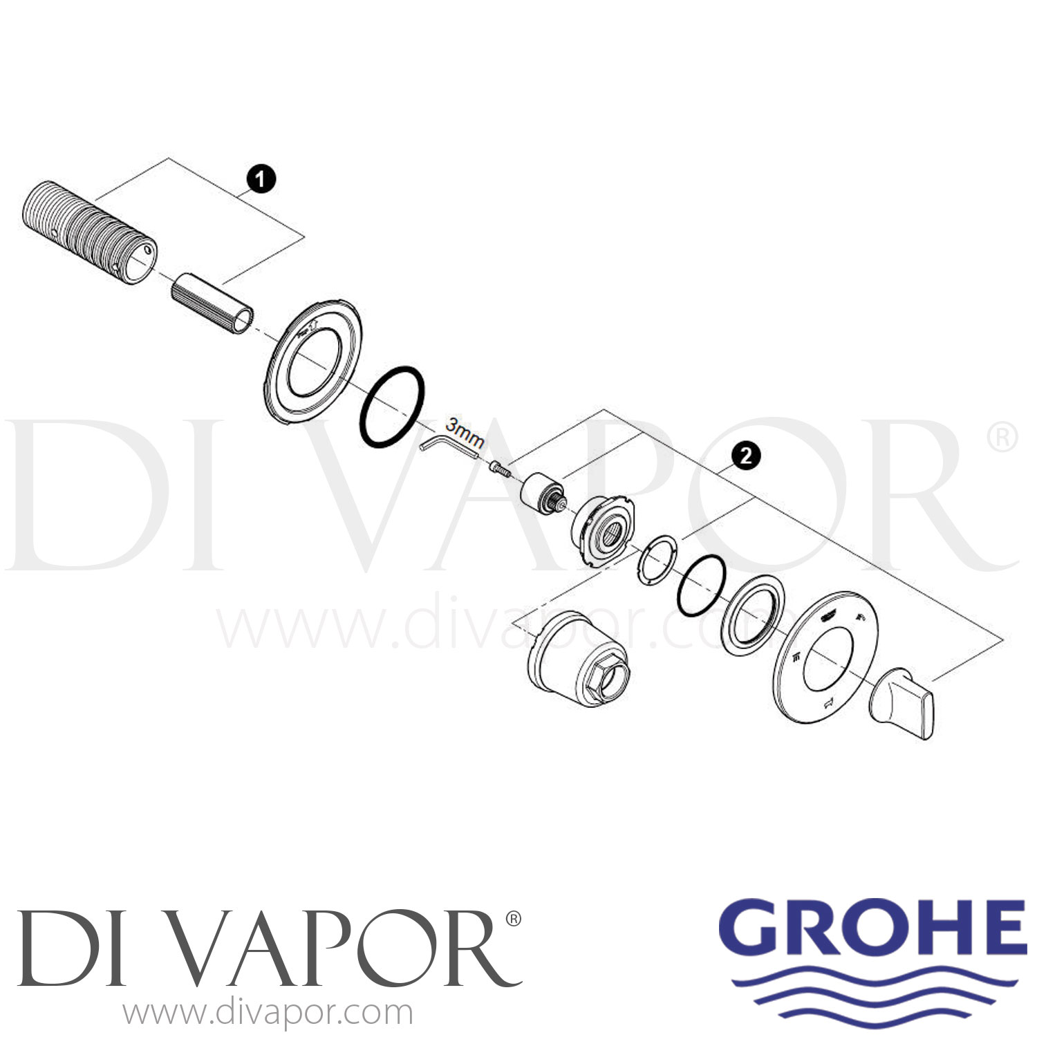 Grohe 19 440 and 19 448 Ondus Concealed Stop Valve